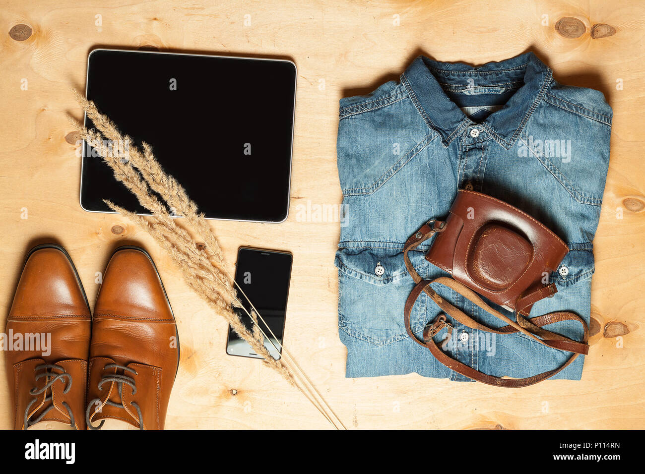 Things and cloth. Outfit of modern creative men Stock Photo - Alamy