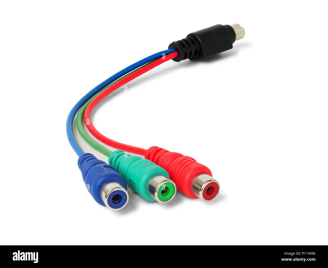 Short RGB video cable isolated on white background Stock Photo - Alamy