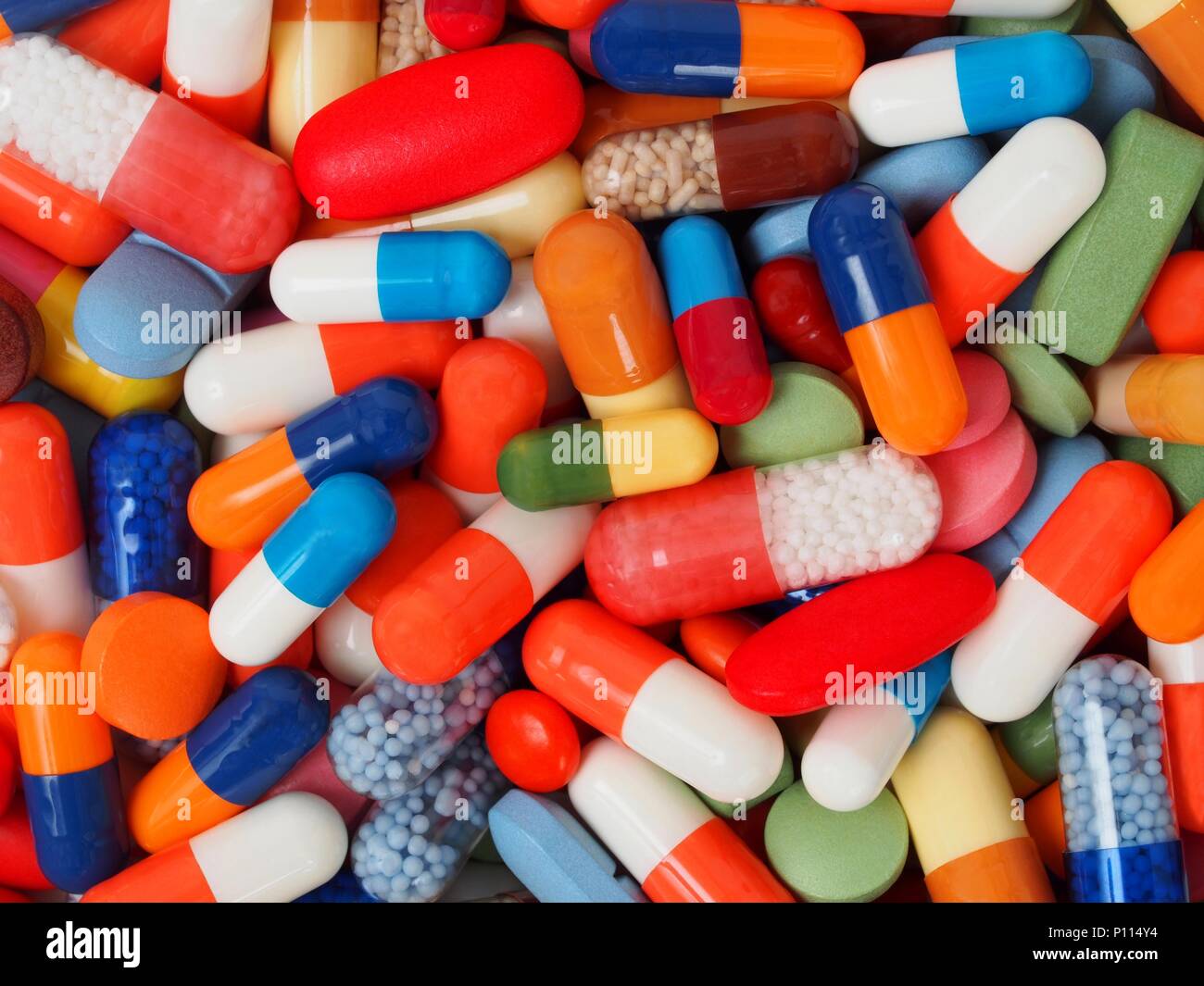 Pills and capsules, can be used as a background Stock Photo - Alamy