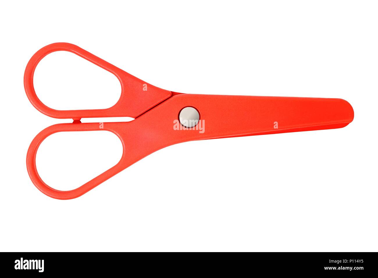 Closed red scissors isolated on white background Stock Photo - Alamy