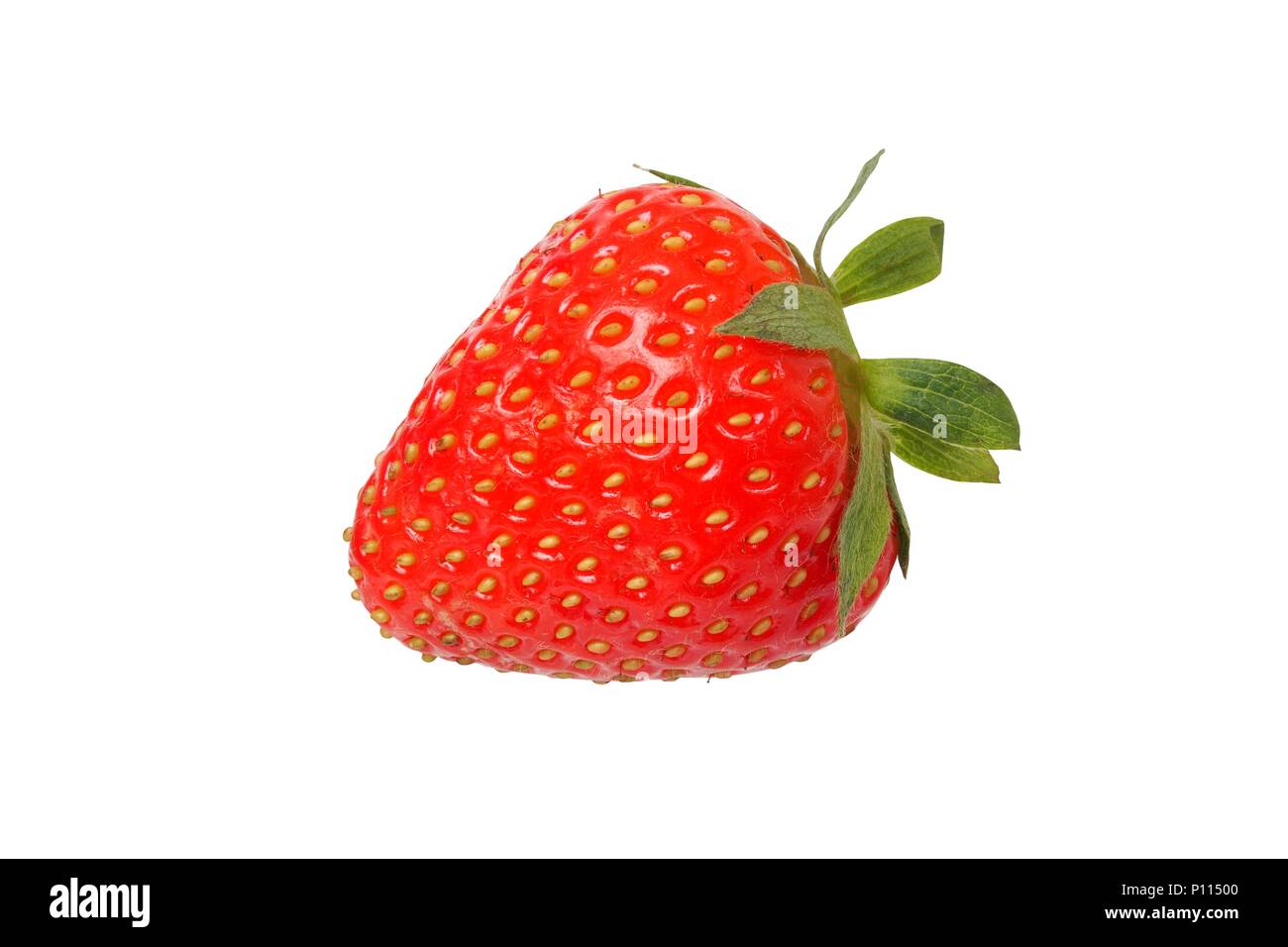 Single strawberry isolated on white background Stock Photo - Alamy
