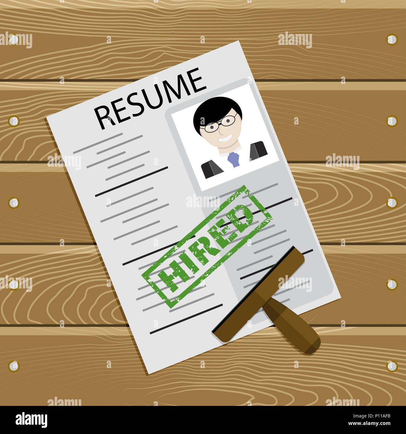 Applicant hired vector. Hiring form resume, illustration of candidate ...