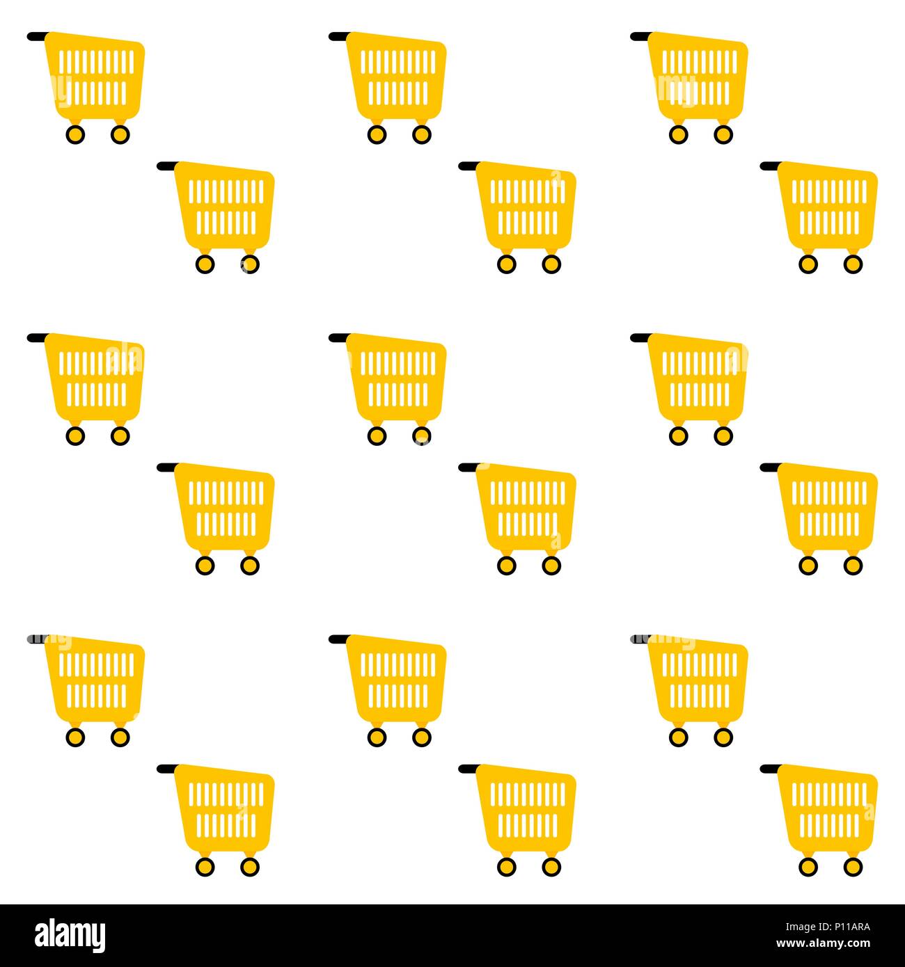 Pattern seamless background with pushcart for retail and shop, cart ...