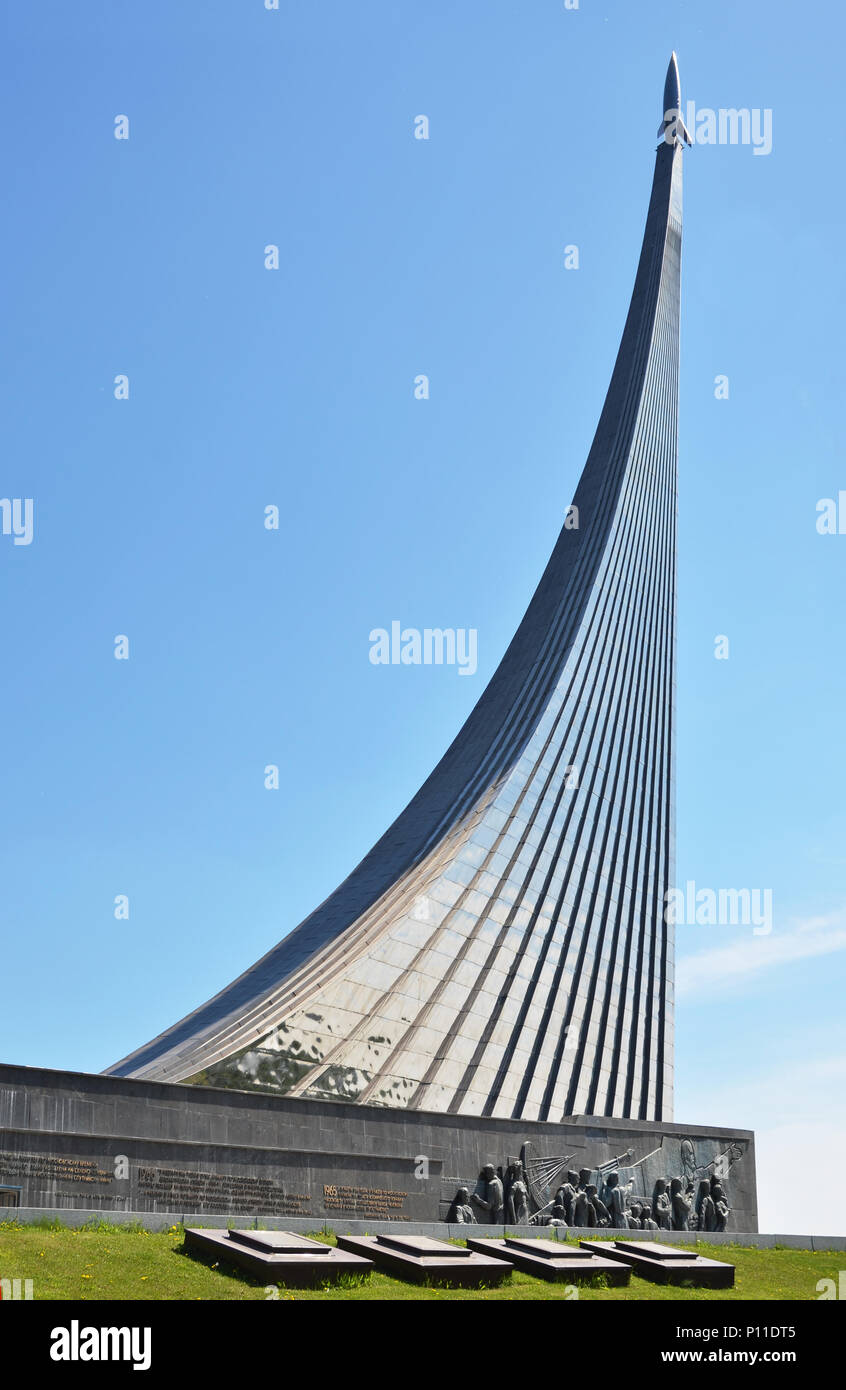 Moscow, Russia - Mayl 20, 2018: Monument to the Conquerors of space ...
