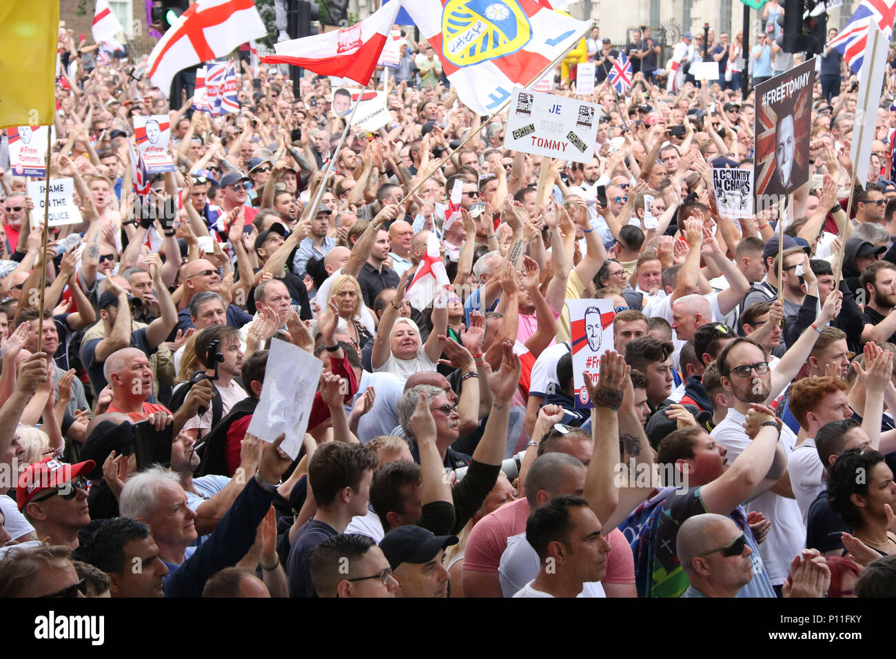 London, England. 9th June 2018. Tens of thousands of patriotic English ...
