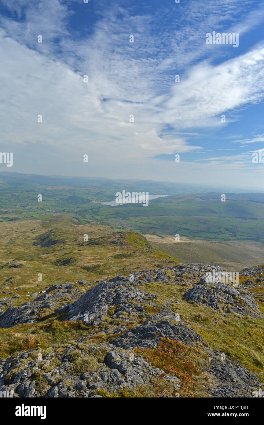 Bala lake from Benllyn on Aran Fawddwy Stock Photo - Alamy