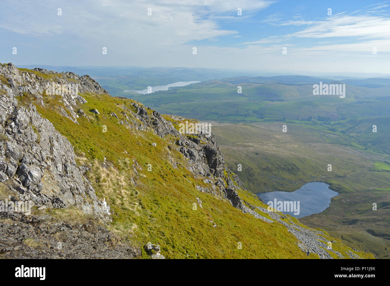 Bala lake from Benllyn on Aran Fawddwy Stock Photo - Alamy