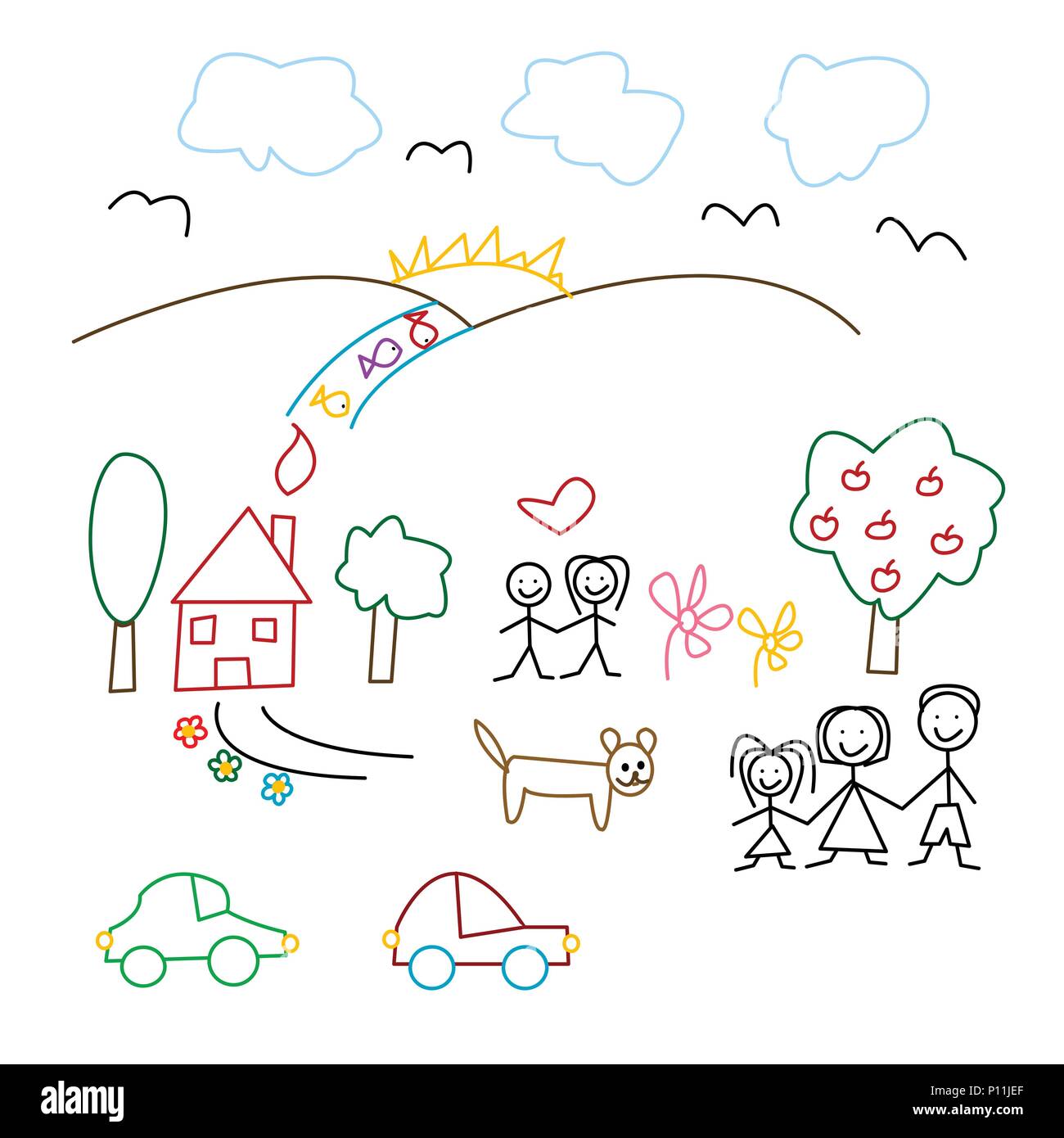 Children pattern sea Cut Out Stock Images & Pictures - Alamy