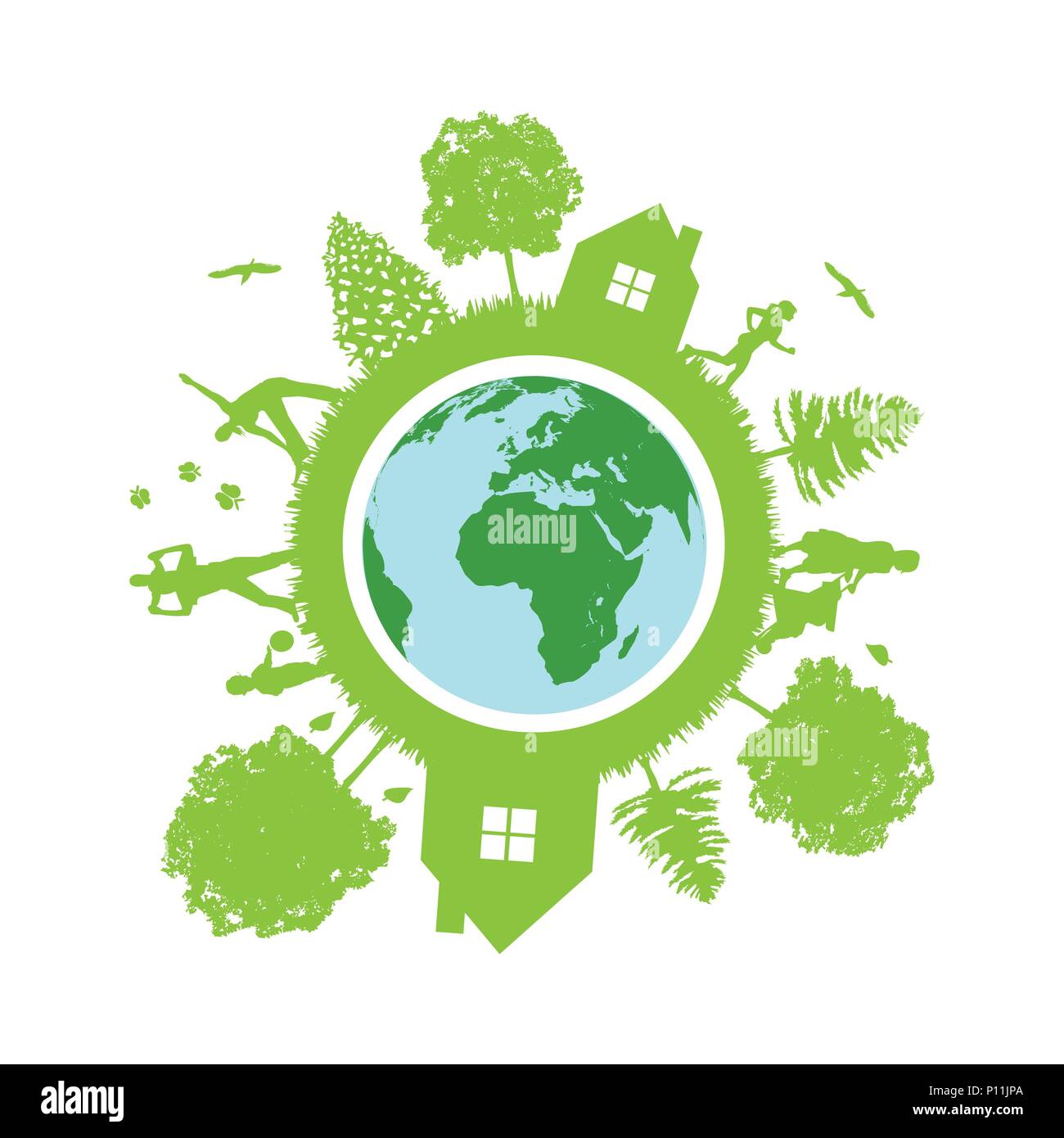 Green World Planet Stock Vector Image & Art - Alamy