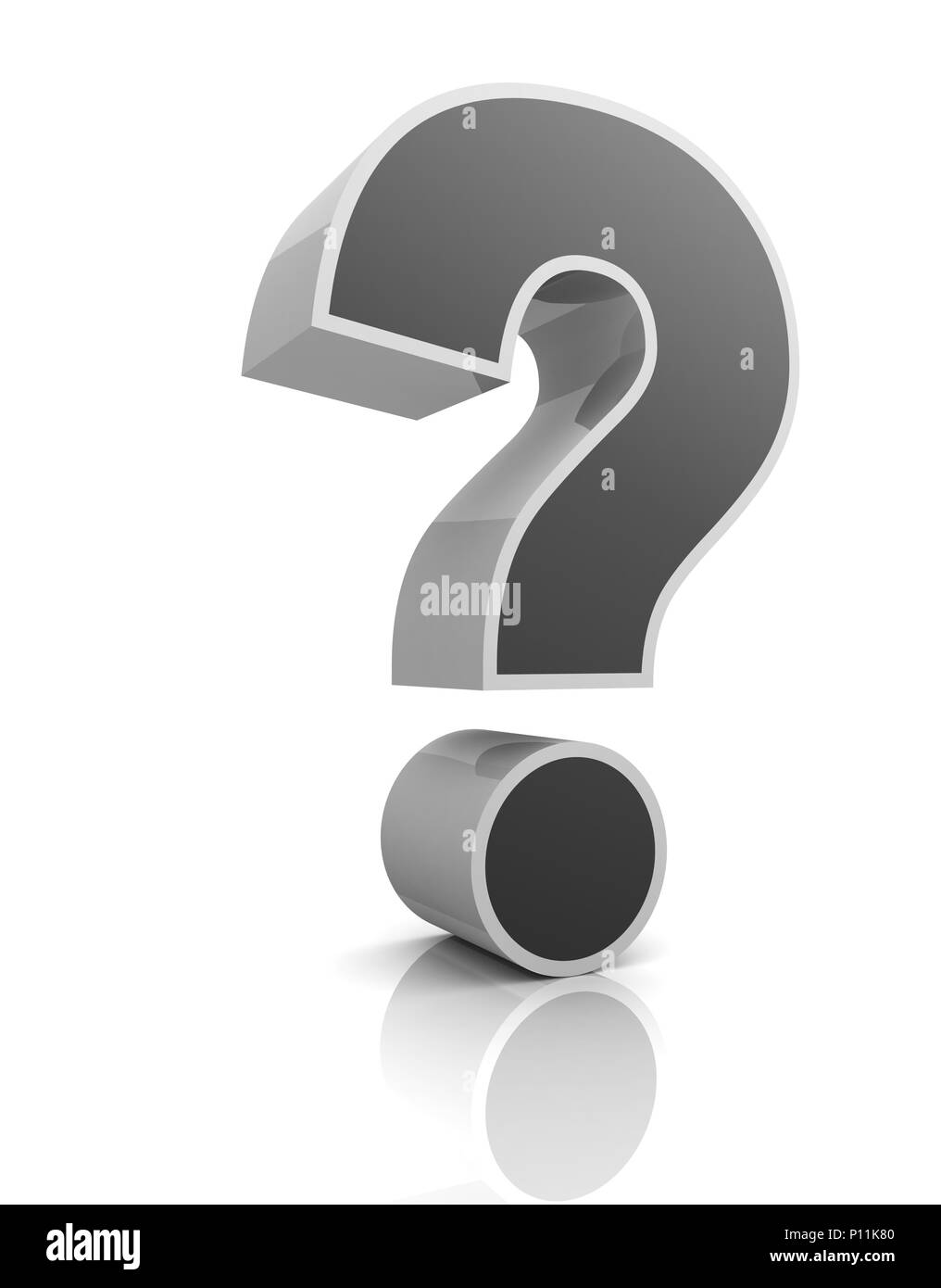 3d question mark on white Black and White Stock Photos & Images - Alamy