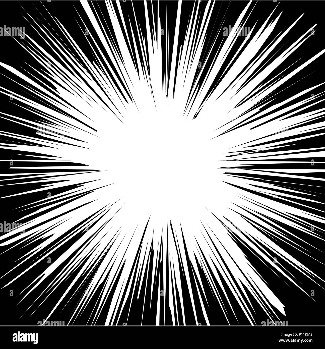 Abstract Comic horizontal speed lines background-Black and white vector ...