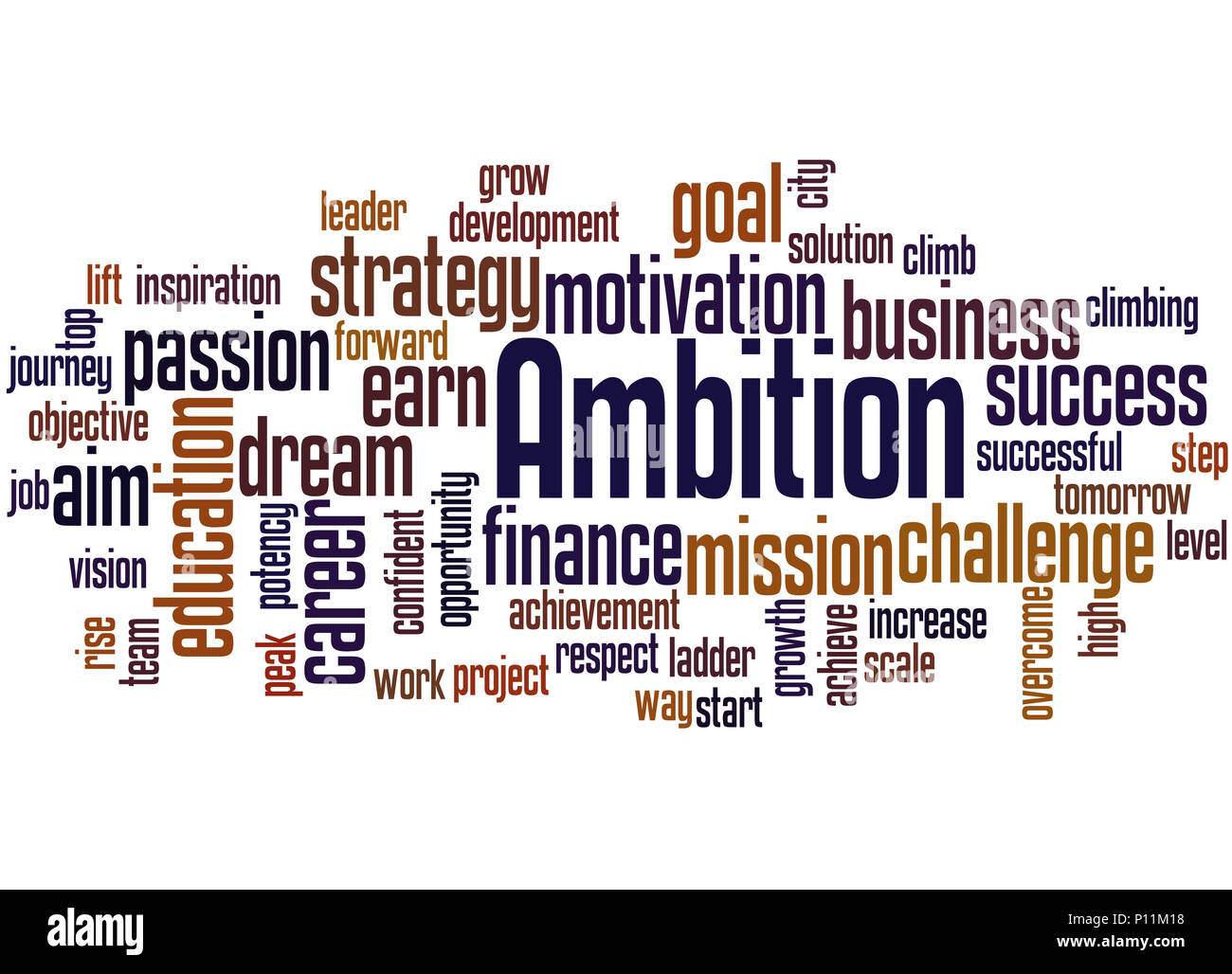 Ambition, word cloud concept on white background Stock Photo - Alamy