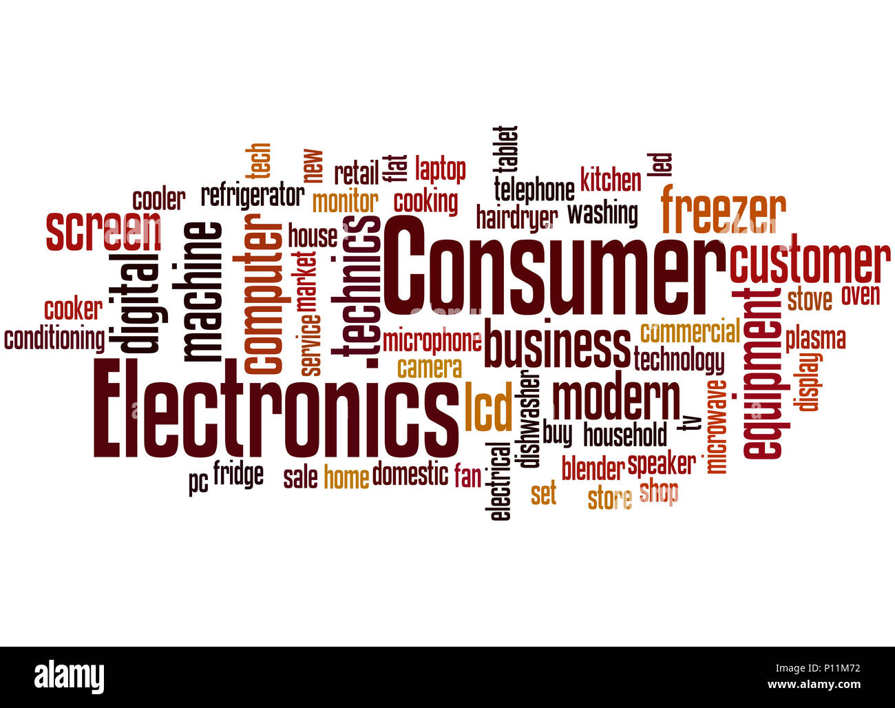 Consumer Electronics, word cloud concept on white background Stock ...