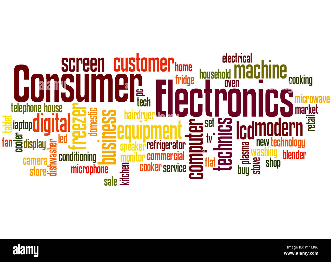 Consumer Electronics, word cloud concept on white background Stock ...
