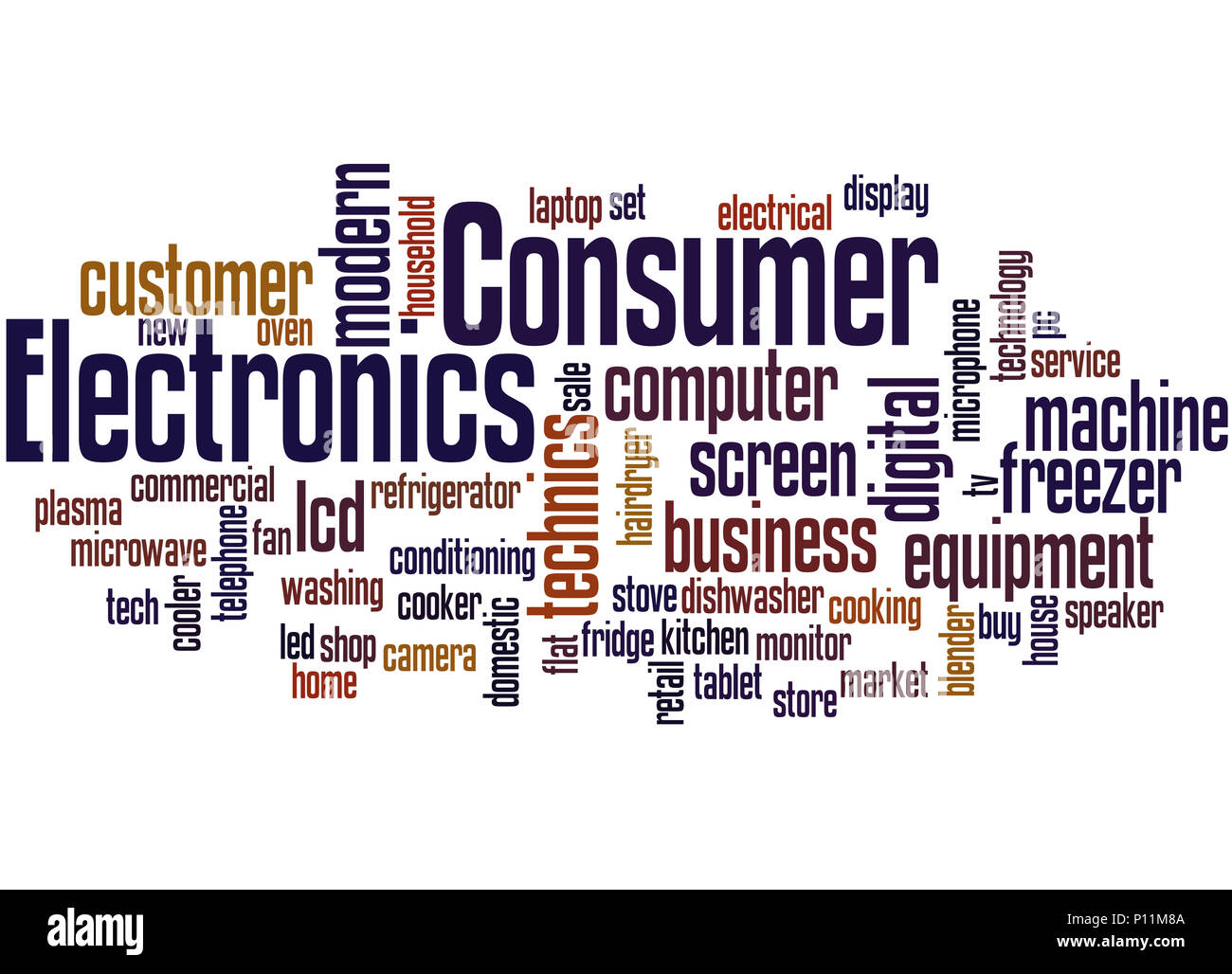 Consumer Electronics, word cloud concept on white background Stock ...