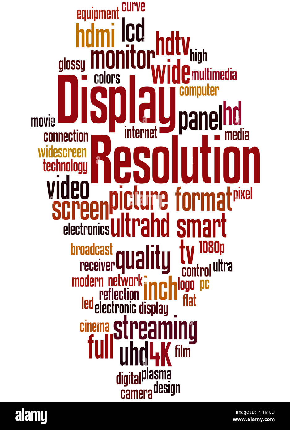 Display Resolution, word cloud concept on white background Stock Photo ...
