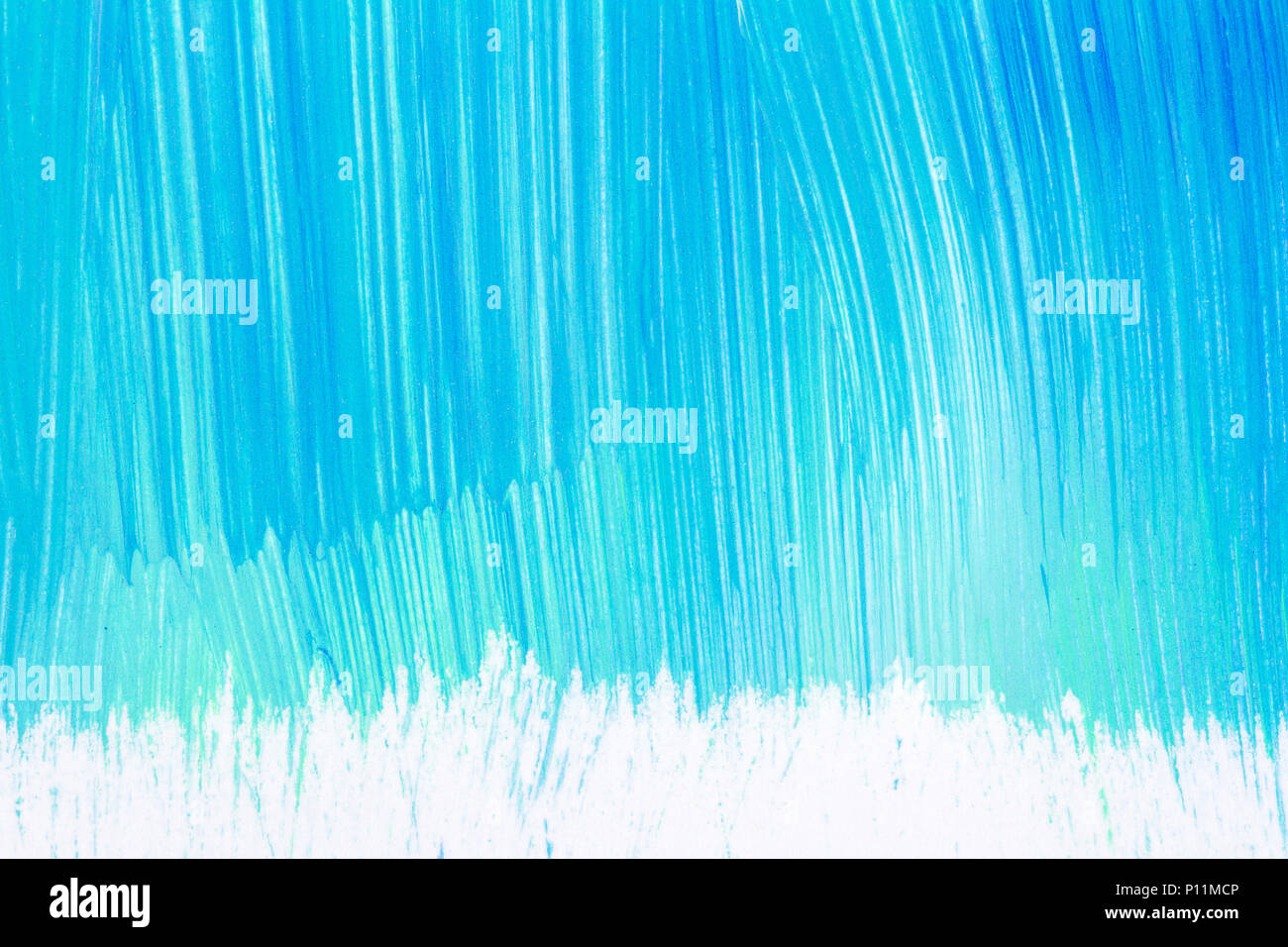 Abstract brushed cyan hand painted acrylic background, creative ...