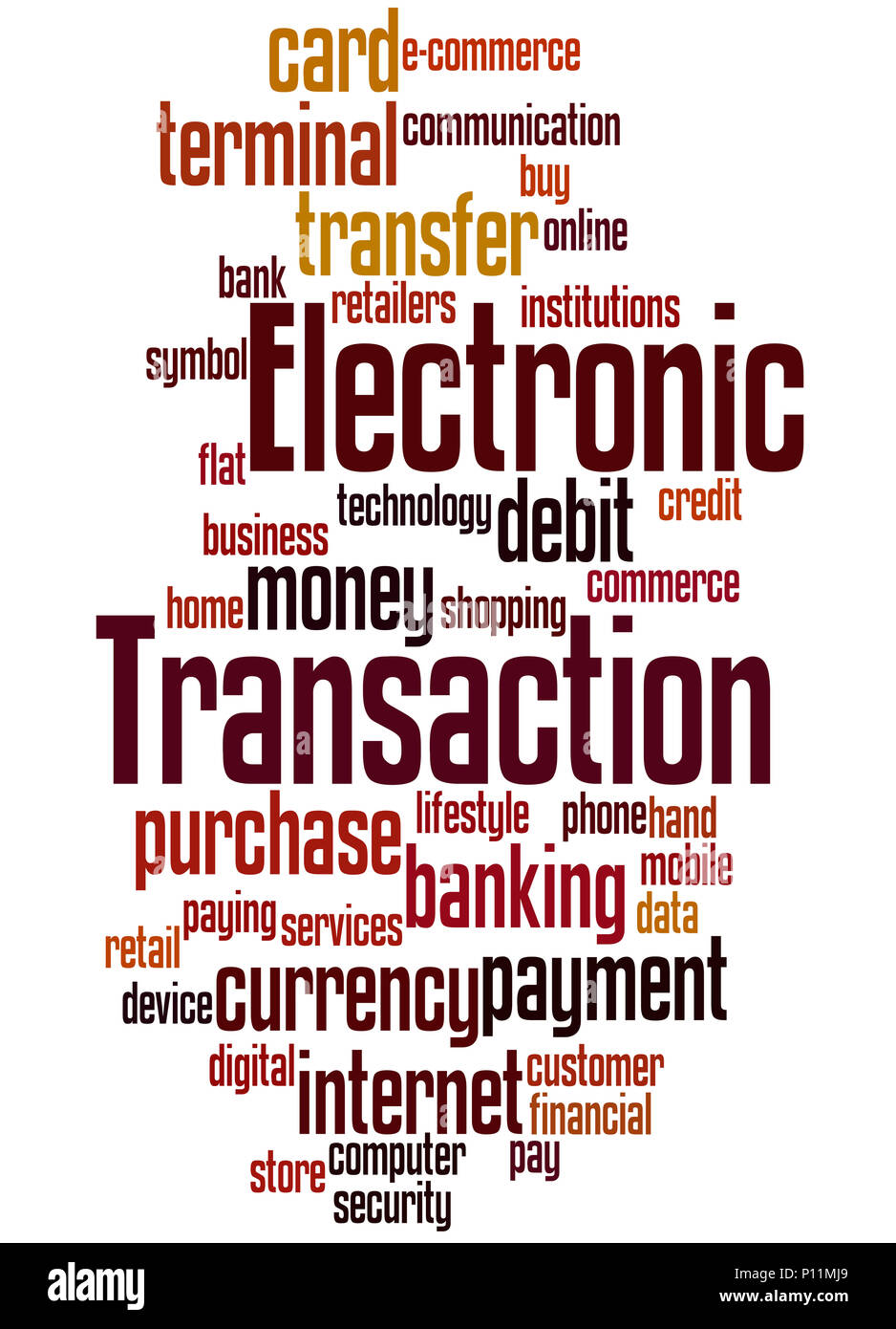 Electronic Transaction, word cloud concept on white background Stock ...