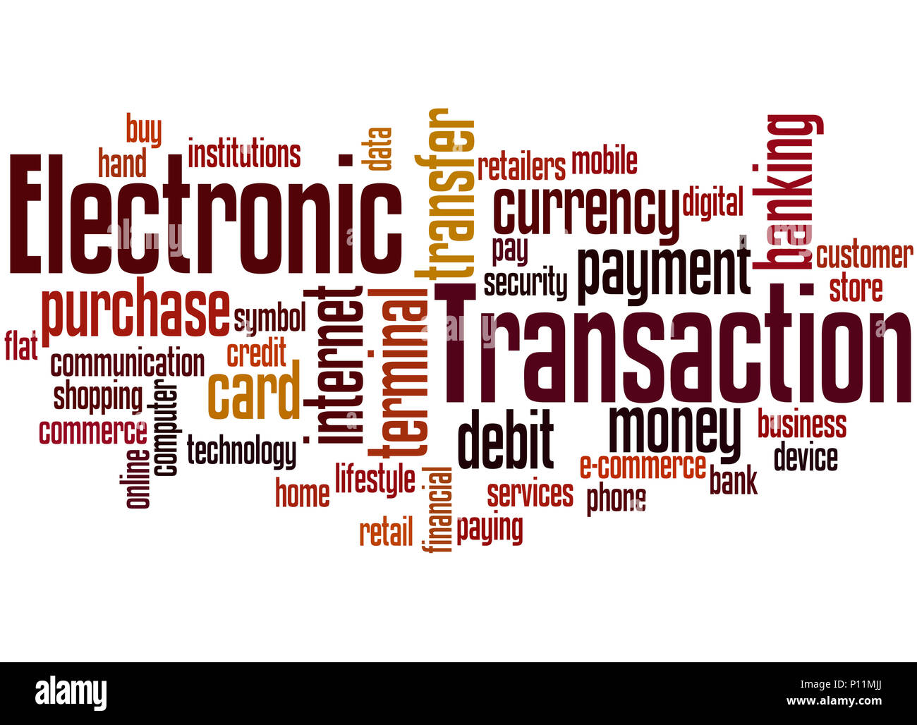 Electronic Transaction, word cloud concept on white background Stock ...