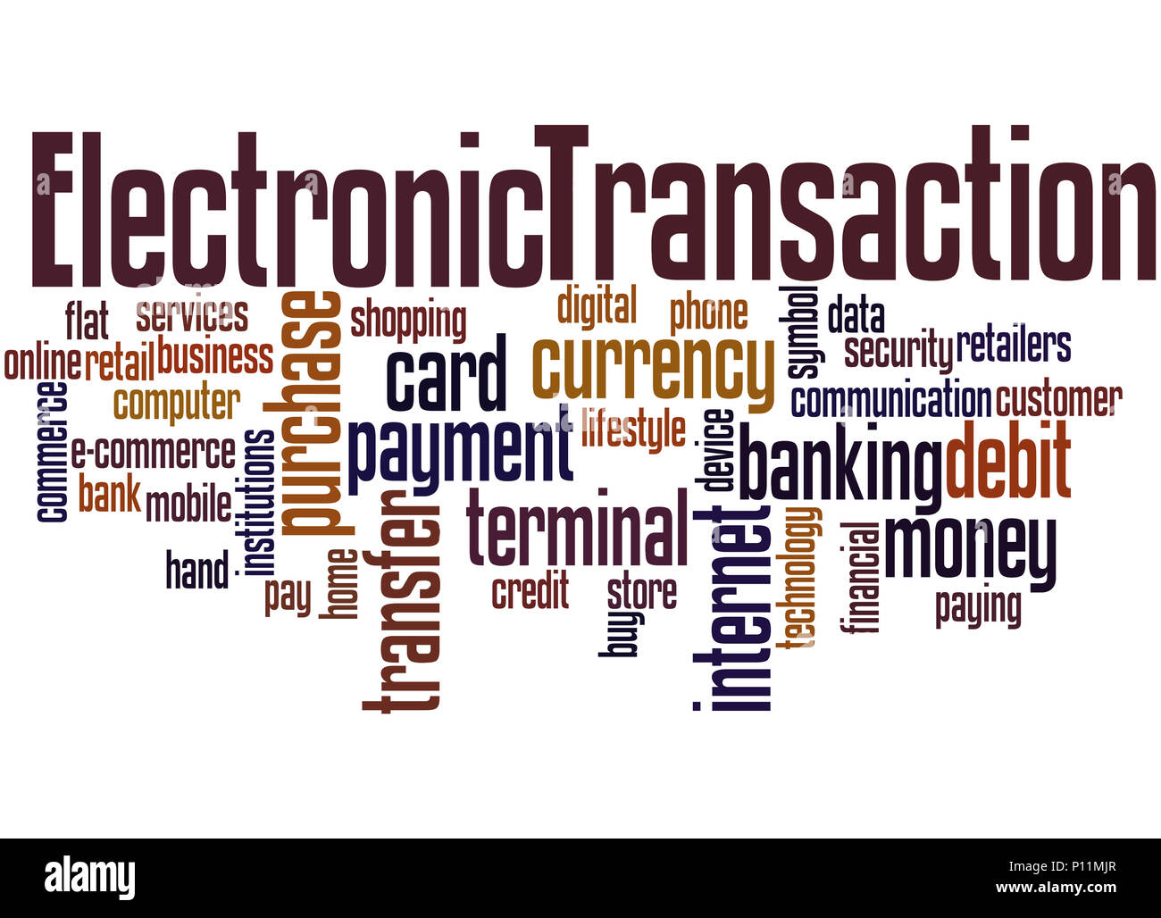 Electronic Transaction, word cloud concept on white background Stock ...