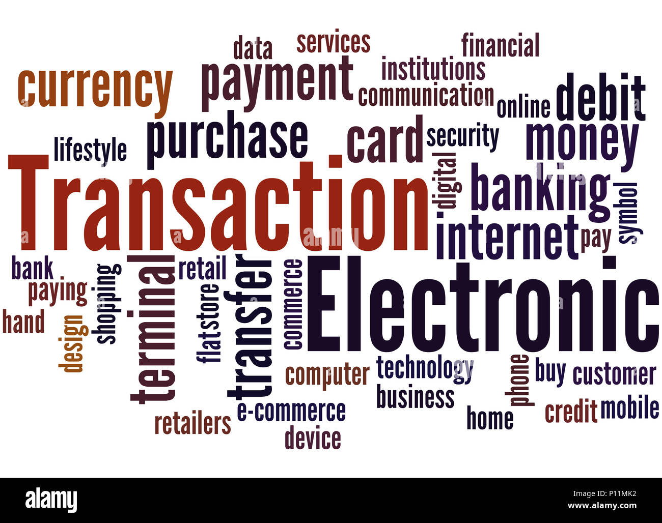 Electronic Transaction, word cloud concept on white background Stock ...