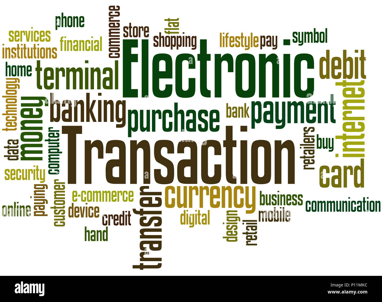Electronic Transaction, word cloud concept on white background Stock ...