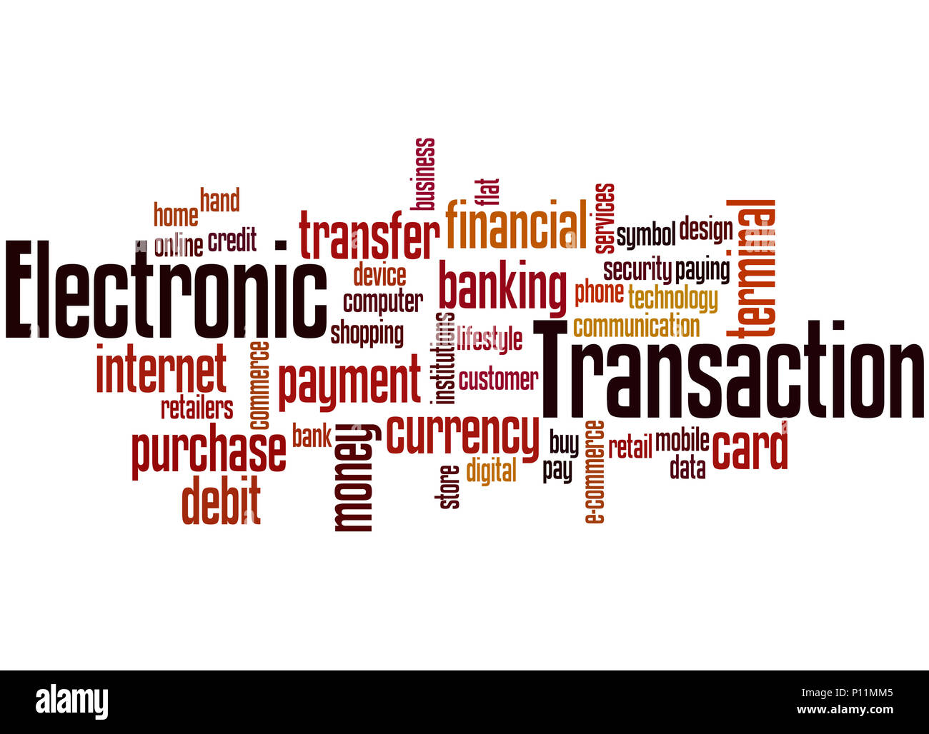 Electronic Transaction, word cloud concept on white background Stock ...
