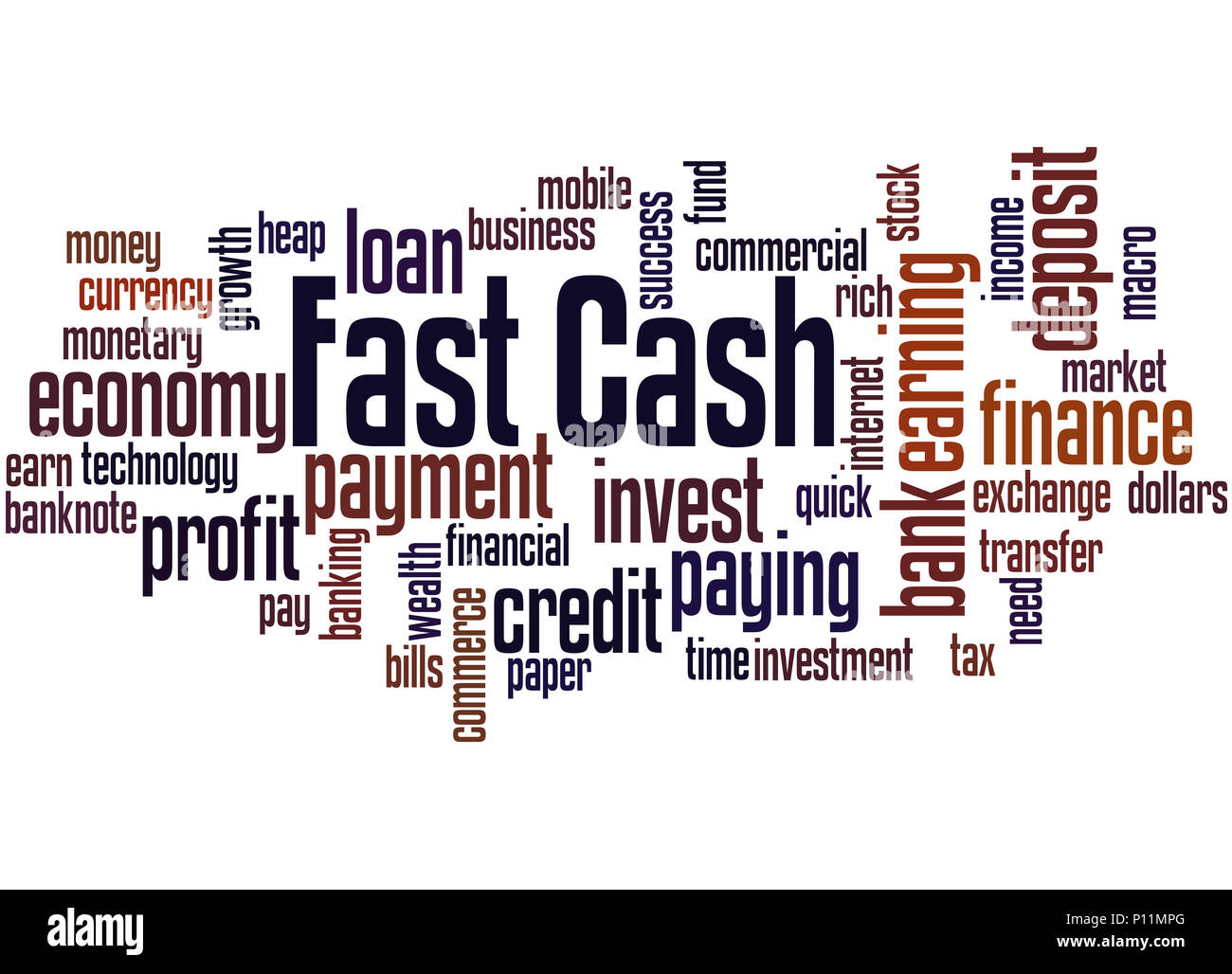 Fast Cash, word cloud concept on white background Stock Photo - Alamy
