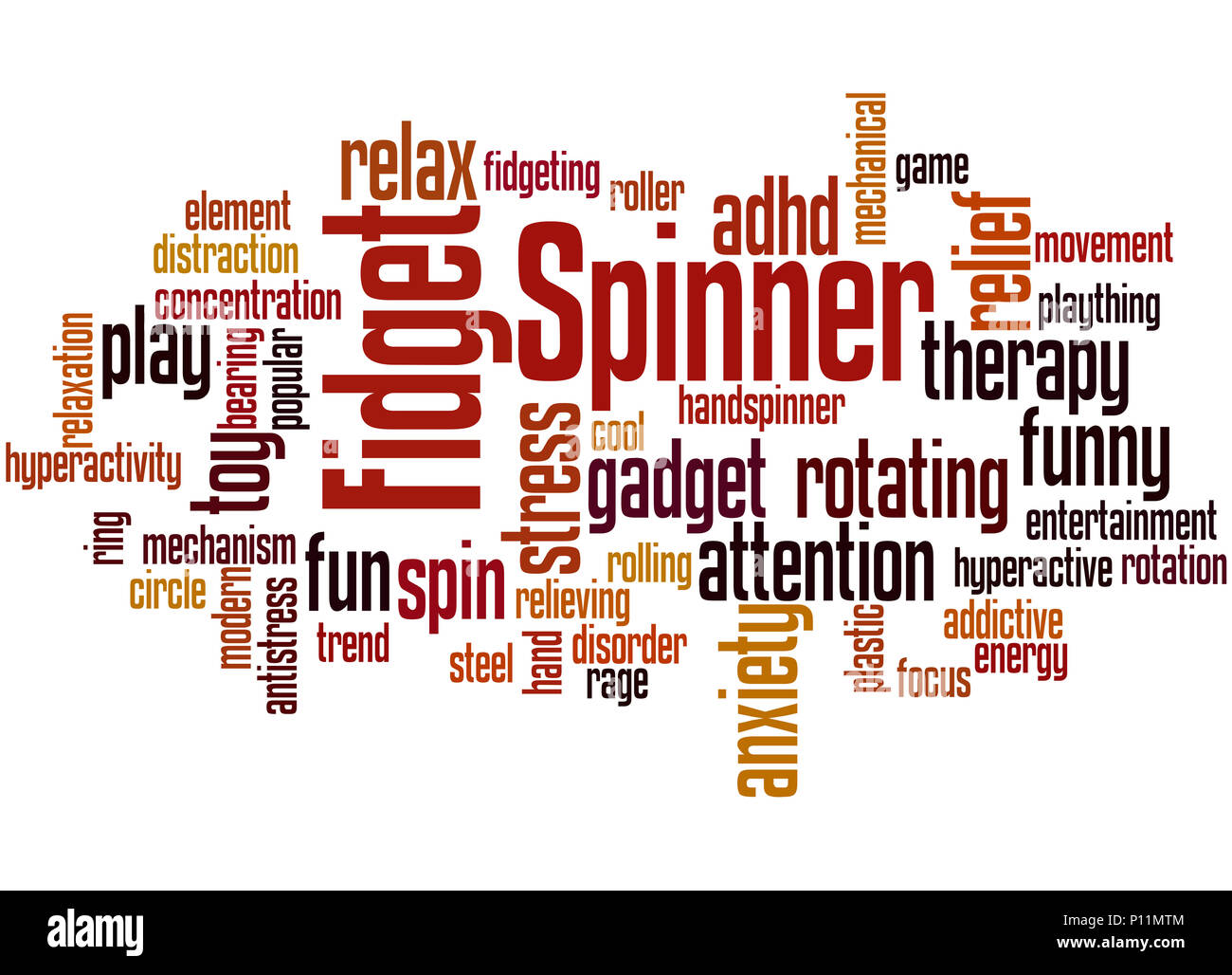 Fidget spinner, word cloud concept on white background Stock Photo - Alamy