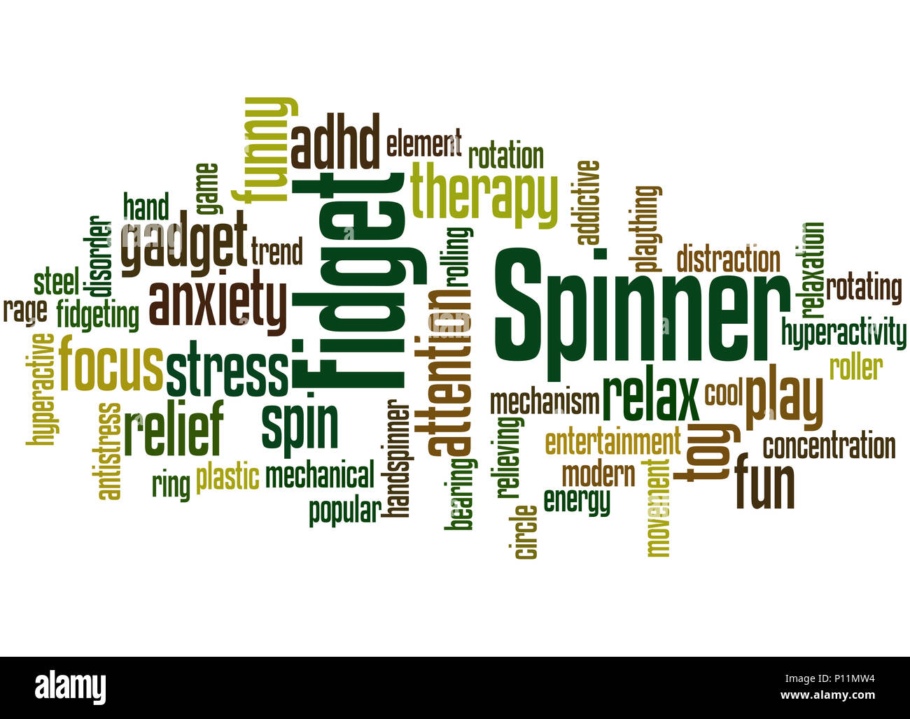 Fidget spinner, word cloud concept on white background Stock Photo - Alamy