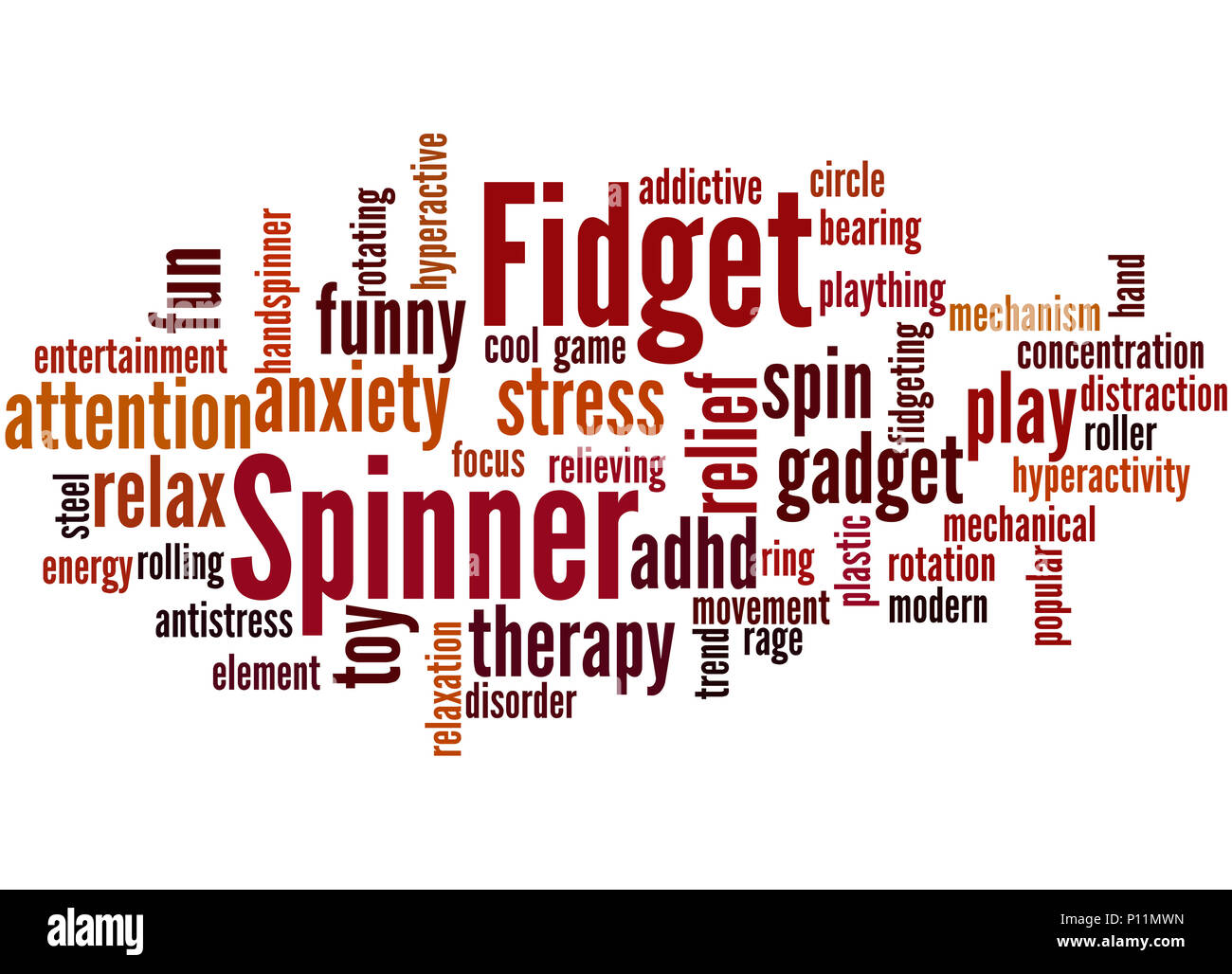 Fidget spinner, word cloud concept on white background Stock Photo - Alamy