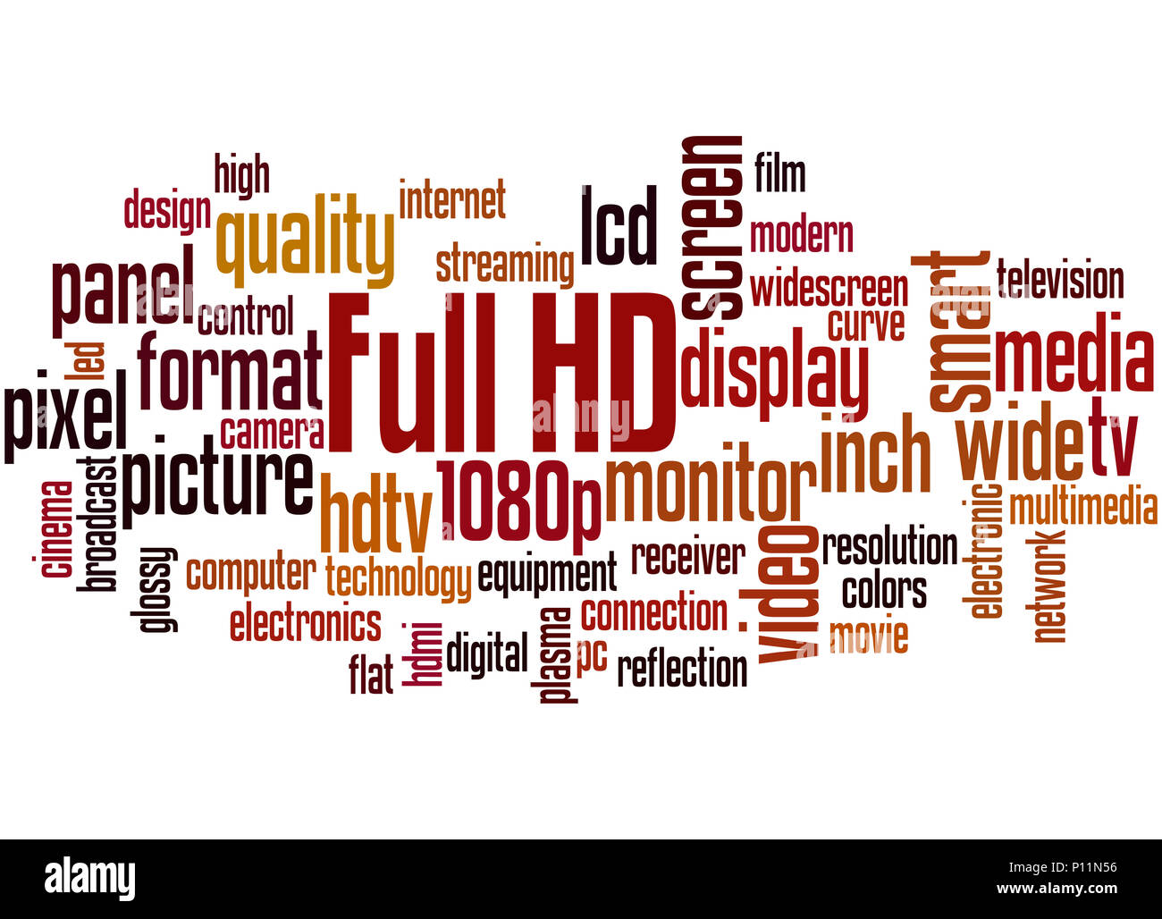Full HD, word cloud concept on white background Stock Photo - Alamy