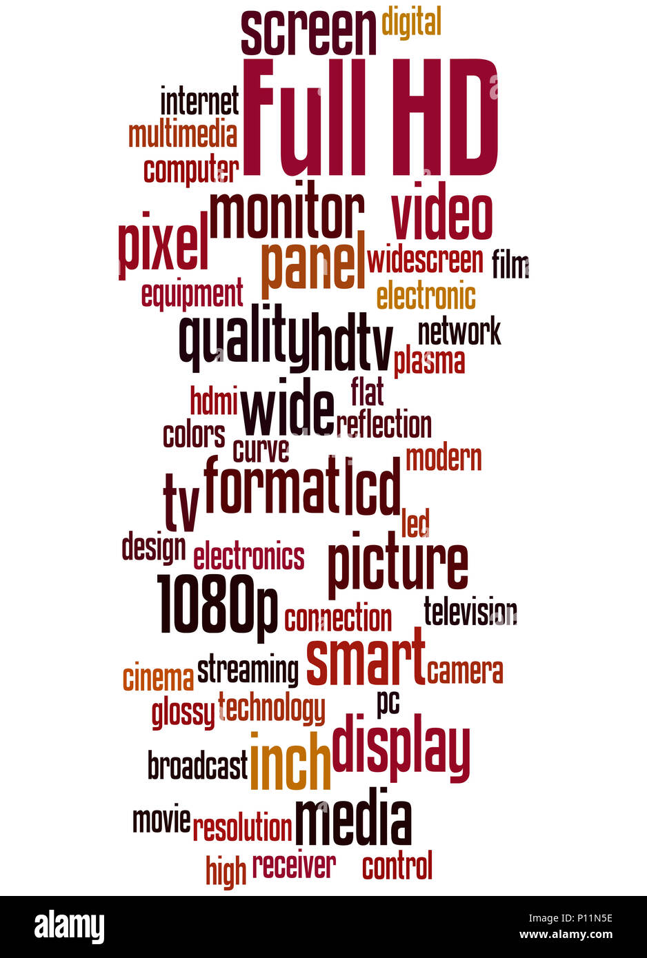 Full HD, word cloud concept on white background Stock Photo - Alamy