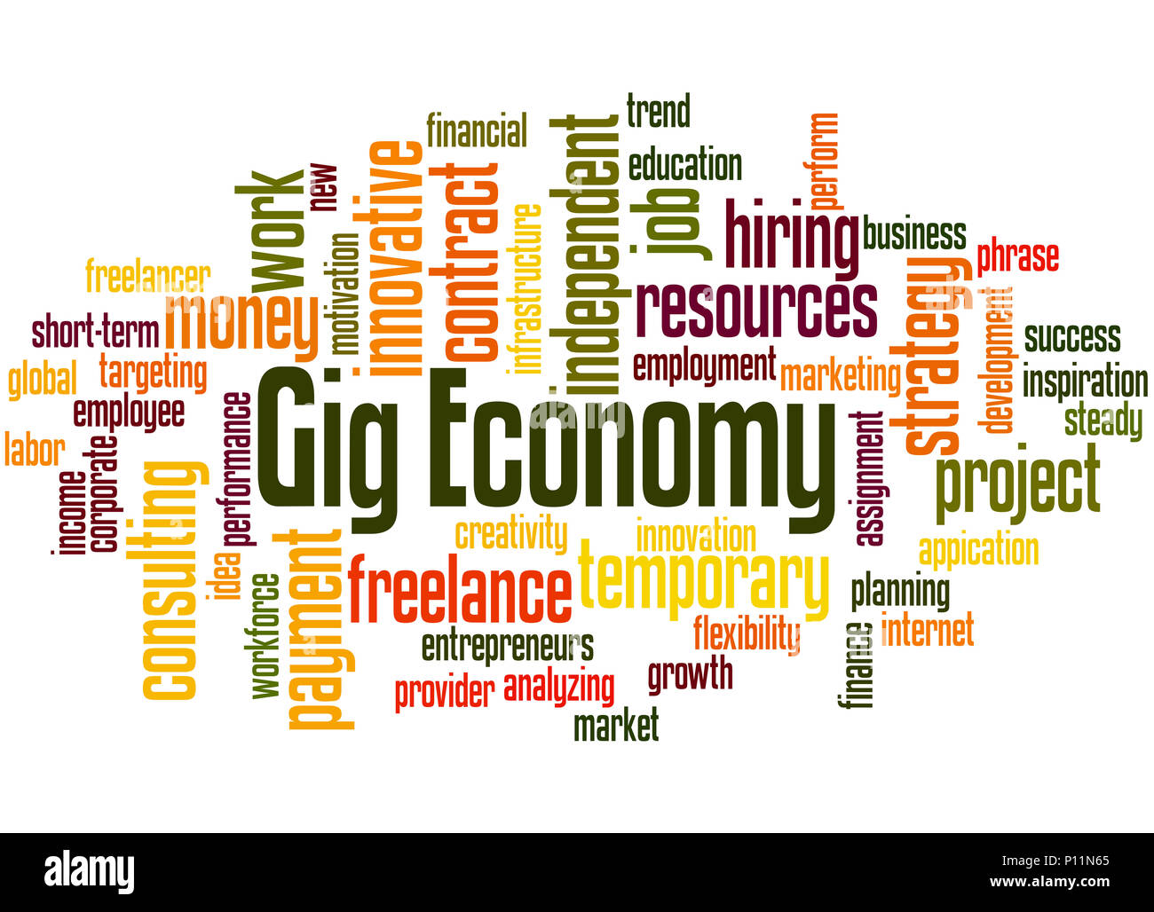 Gig Economy, word cloud concept on white background Stock Photo - Alamy