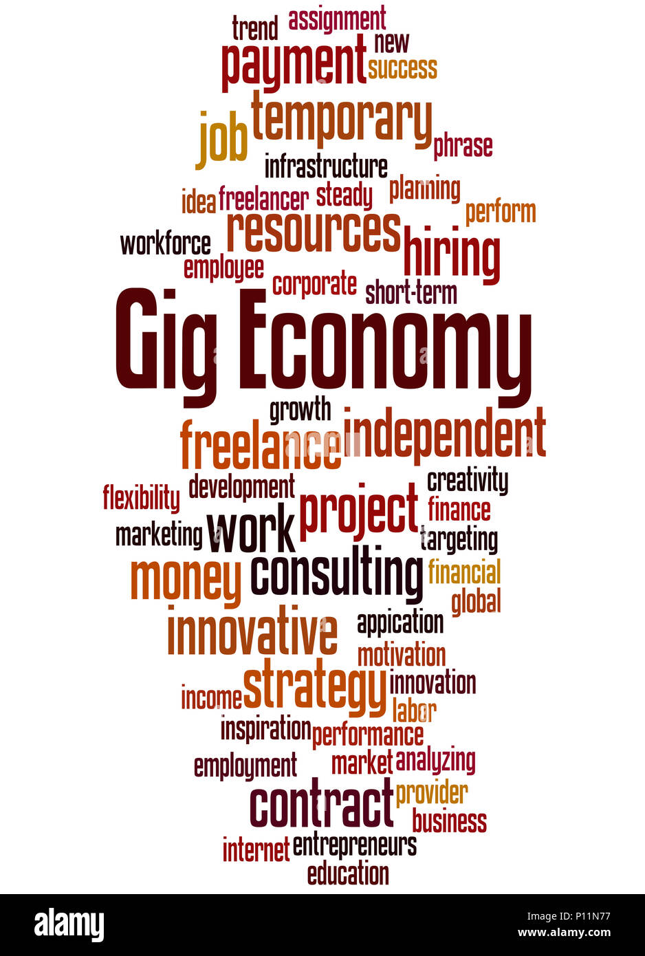 Gig Economy, word cloud concept on white background Stock Photo - Alamy