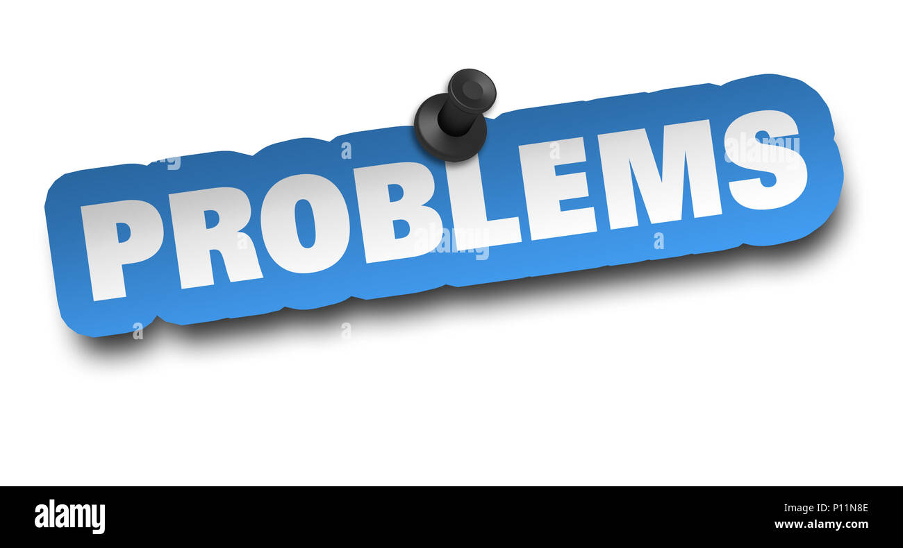 problems concept 3d illustration isolated on white background Stock ...