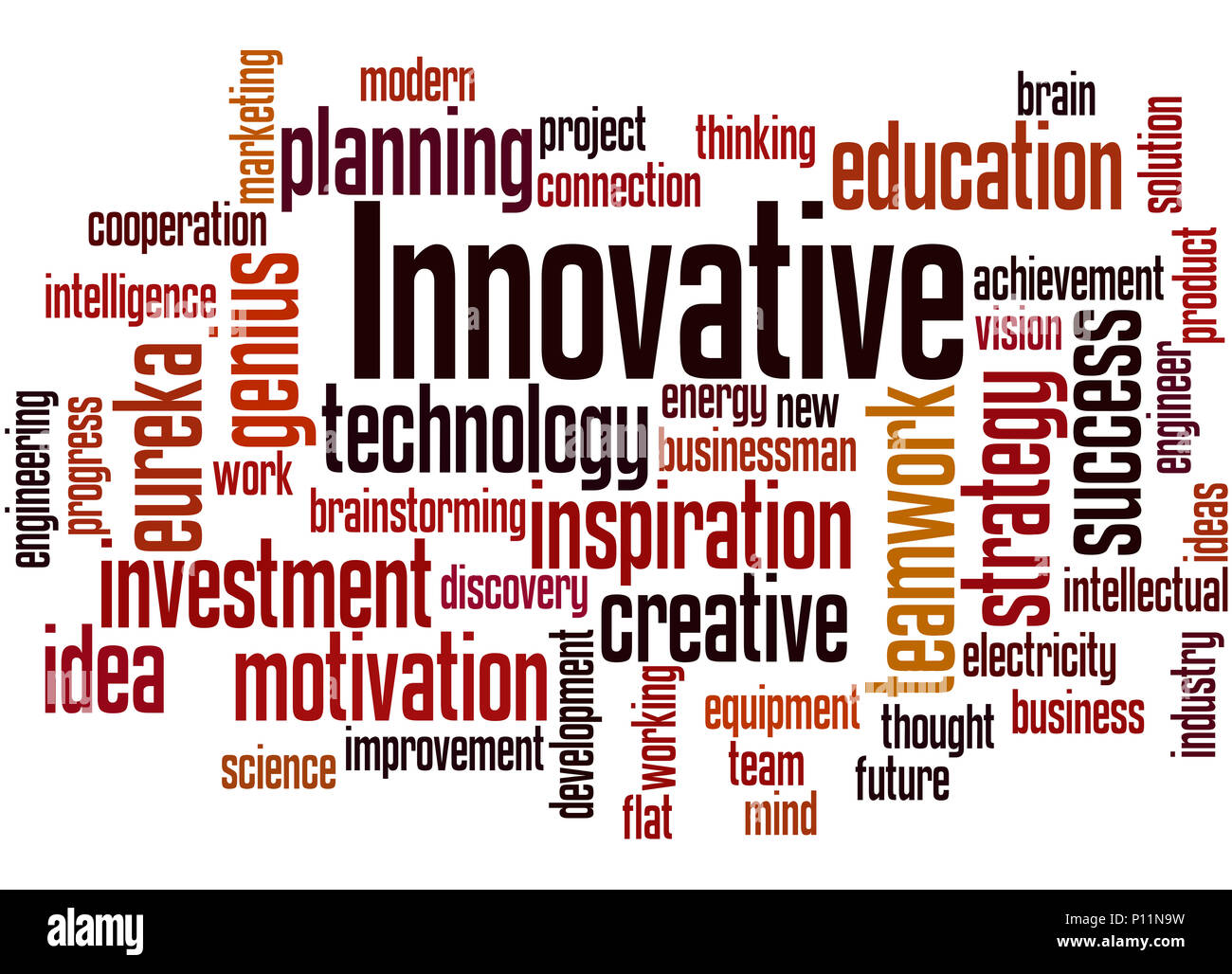Innovate, word cloud concept on white background Stock Photo - Alamy