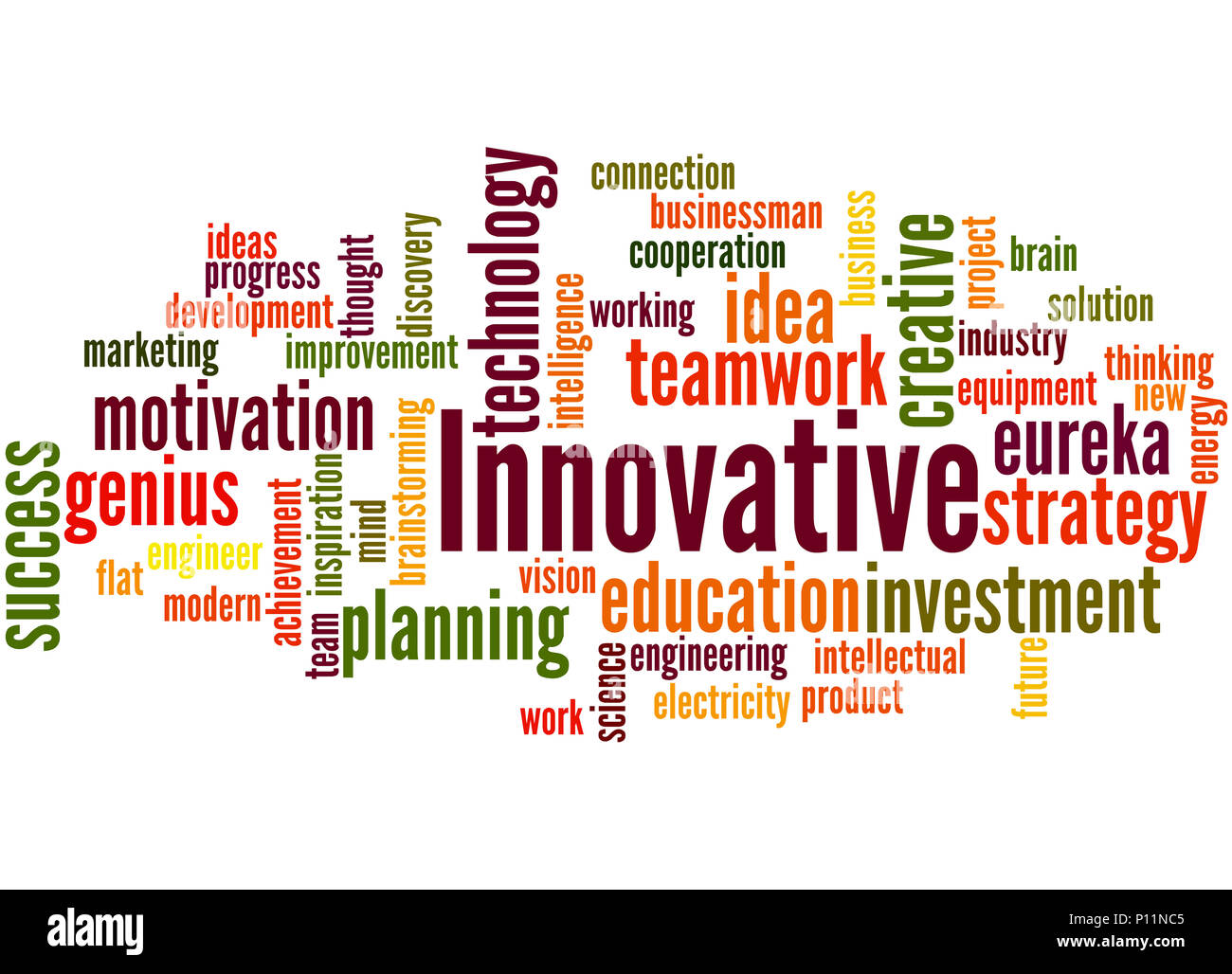 Innovate, word cloud concept on white background Stock Photo - Alamy