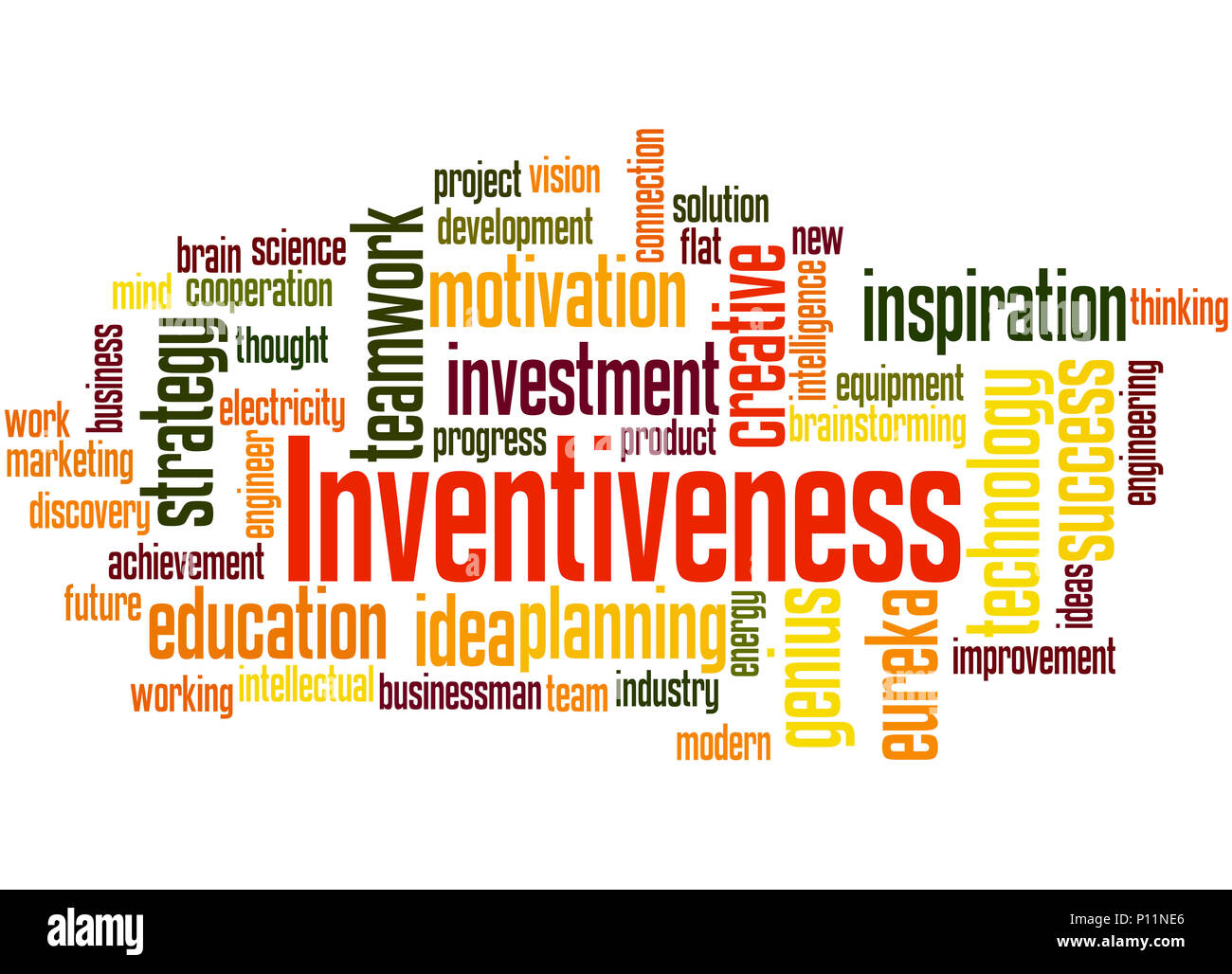 Inventiveness, word cloud concept on white background Stock Photo - Alamy