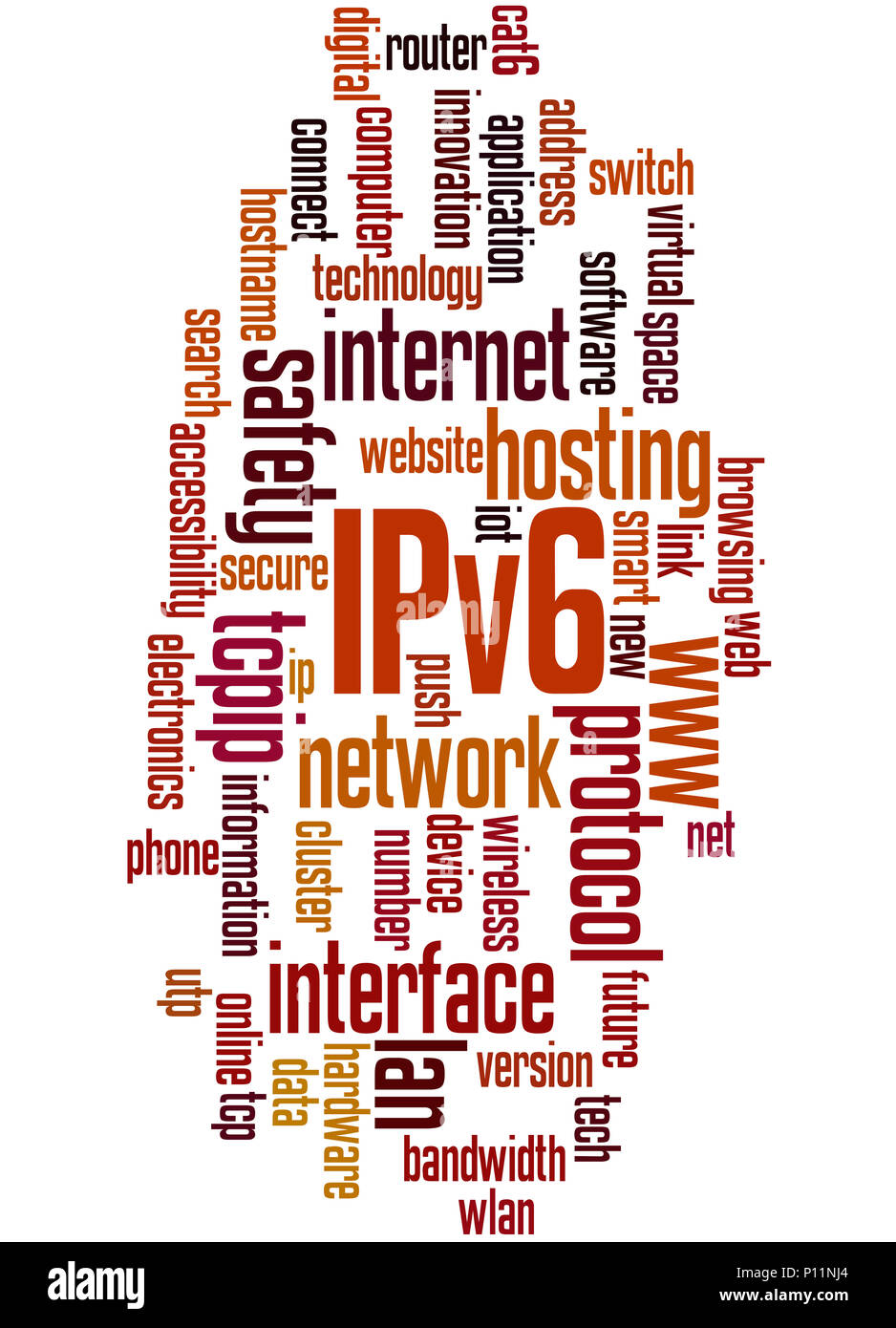 IPv6 network, word cloud concept on white background Stock Photo - Alamy