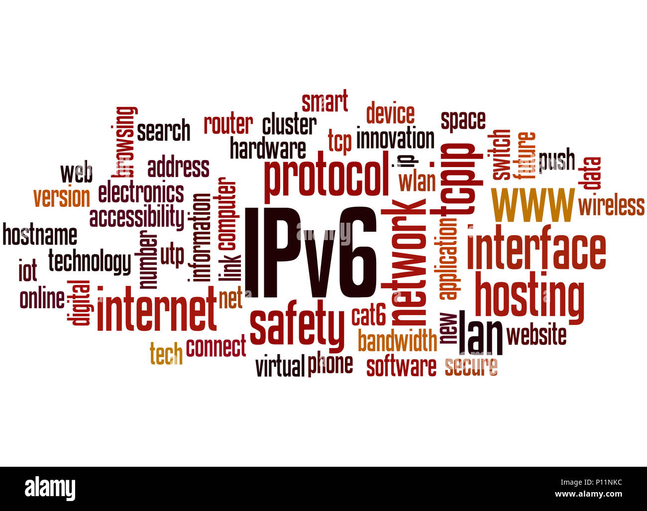 IPv6 network, word cloud concept on white background Stock Photo - Alamy