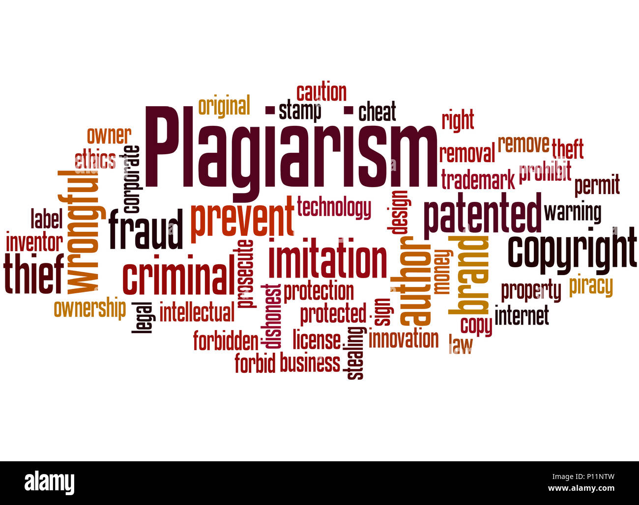 Plagiarism, word cloud concept on white background Stock Photo - Alamy