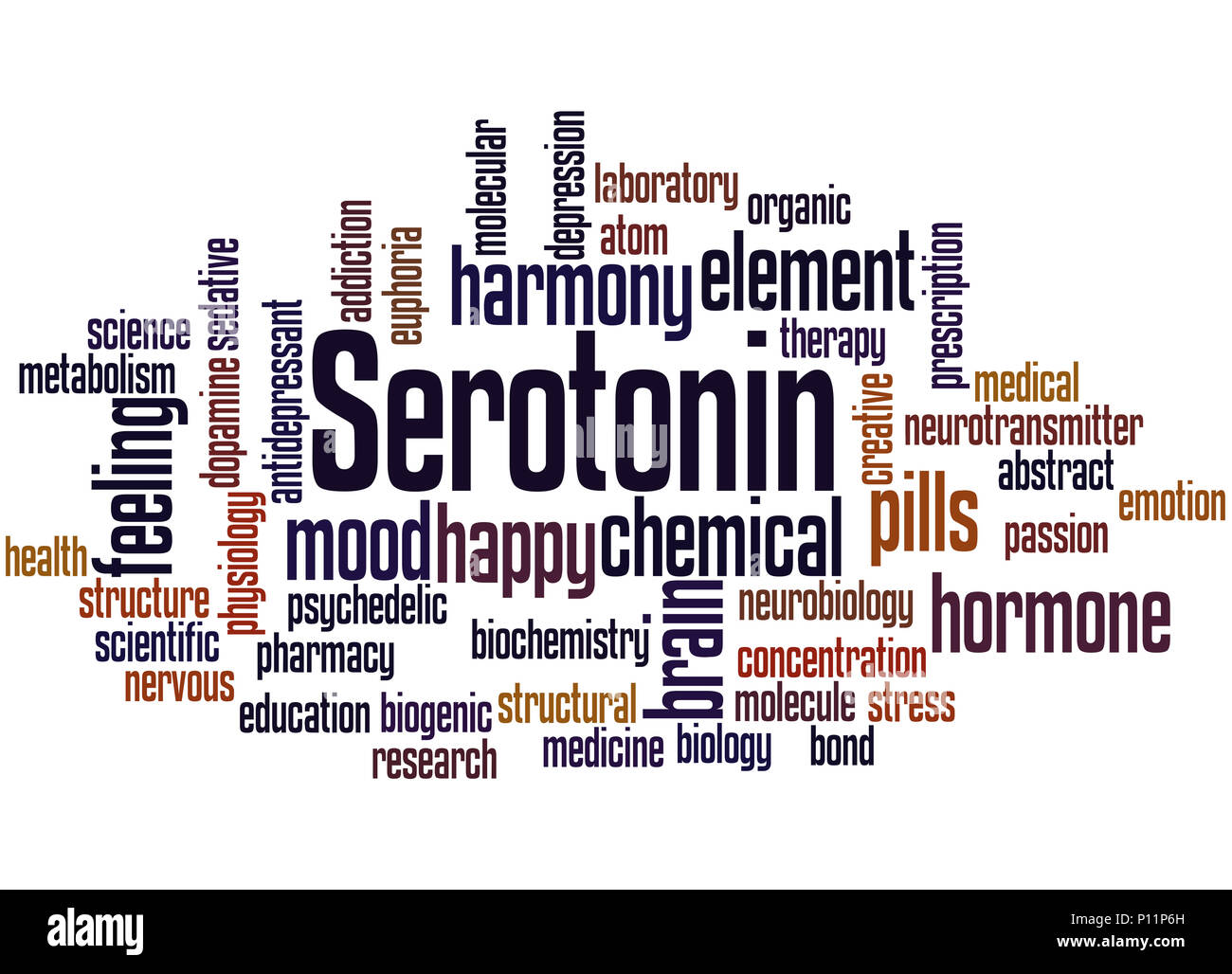Serotonin hormone neurotransmitter molecule hi-res stock photography ...