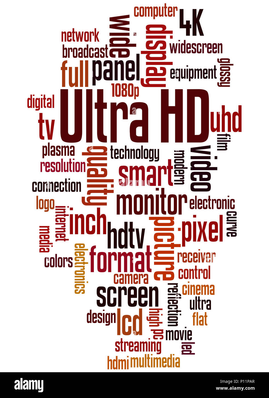 Ultra HD, word cloud concept on white background Stock Photo - Alamy