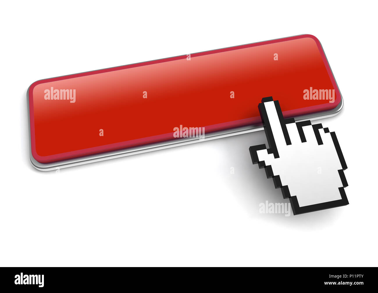 push button concept 3d illustration isolated on white background Stock ...