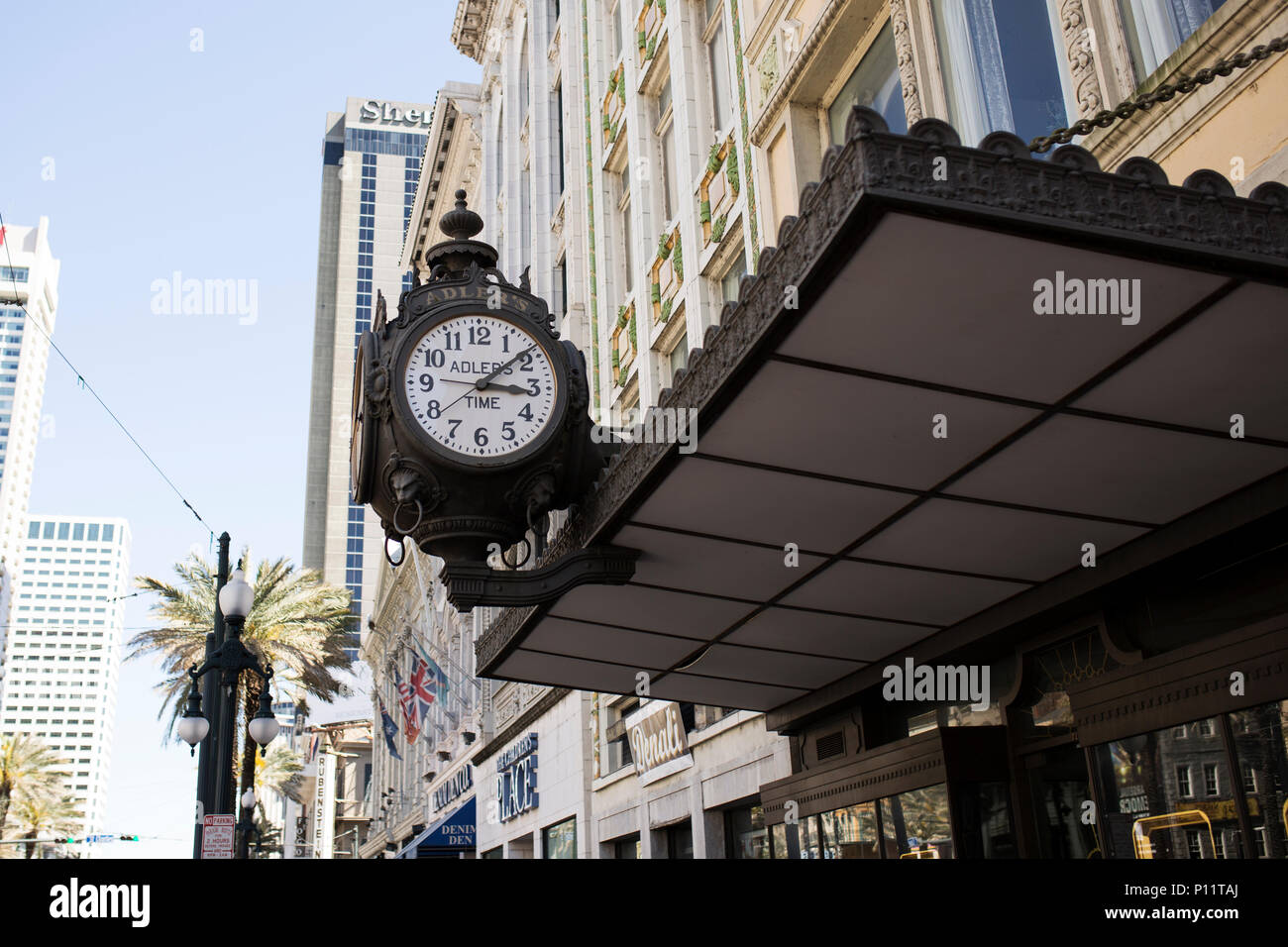 Adler's clock on Canal Street in New Orleans, Louisiana Stock Photo - Alamy