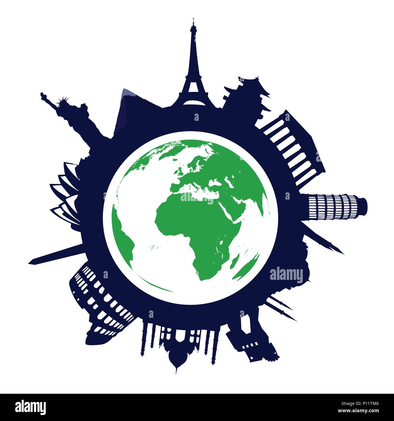 World famous landmarks Stock Vector Image & Art - Alamy