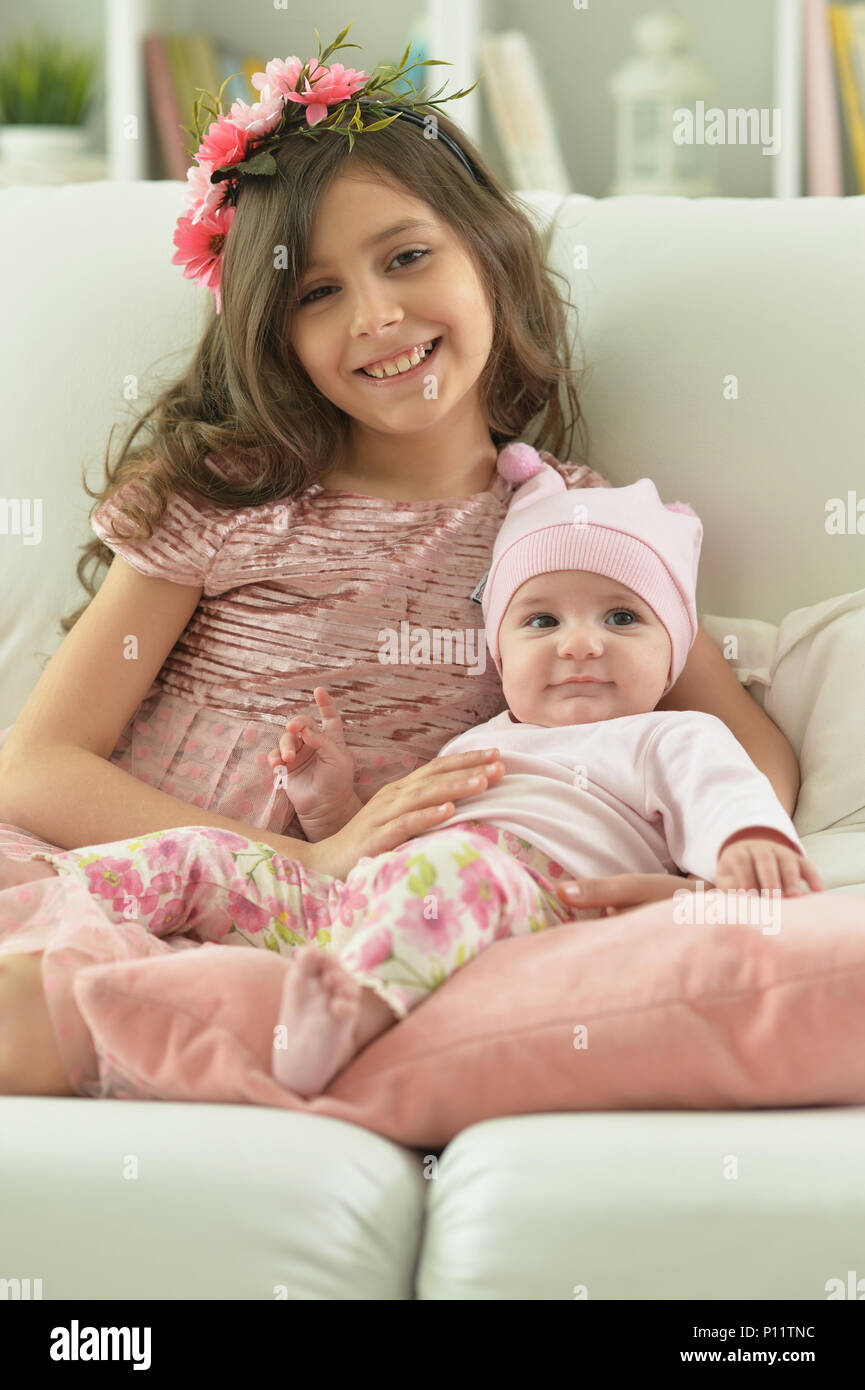 two beautiful cute sisters Stock Photo - Alamy