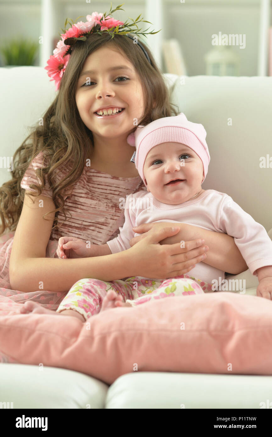 two beautiful cute sisters Stock Photo - Alamy