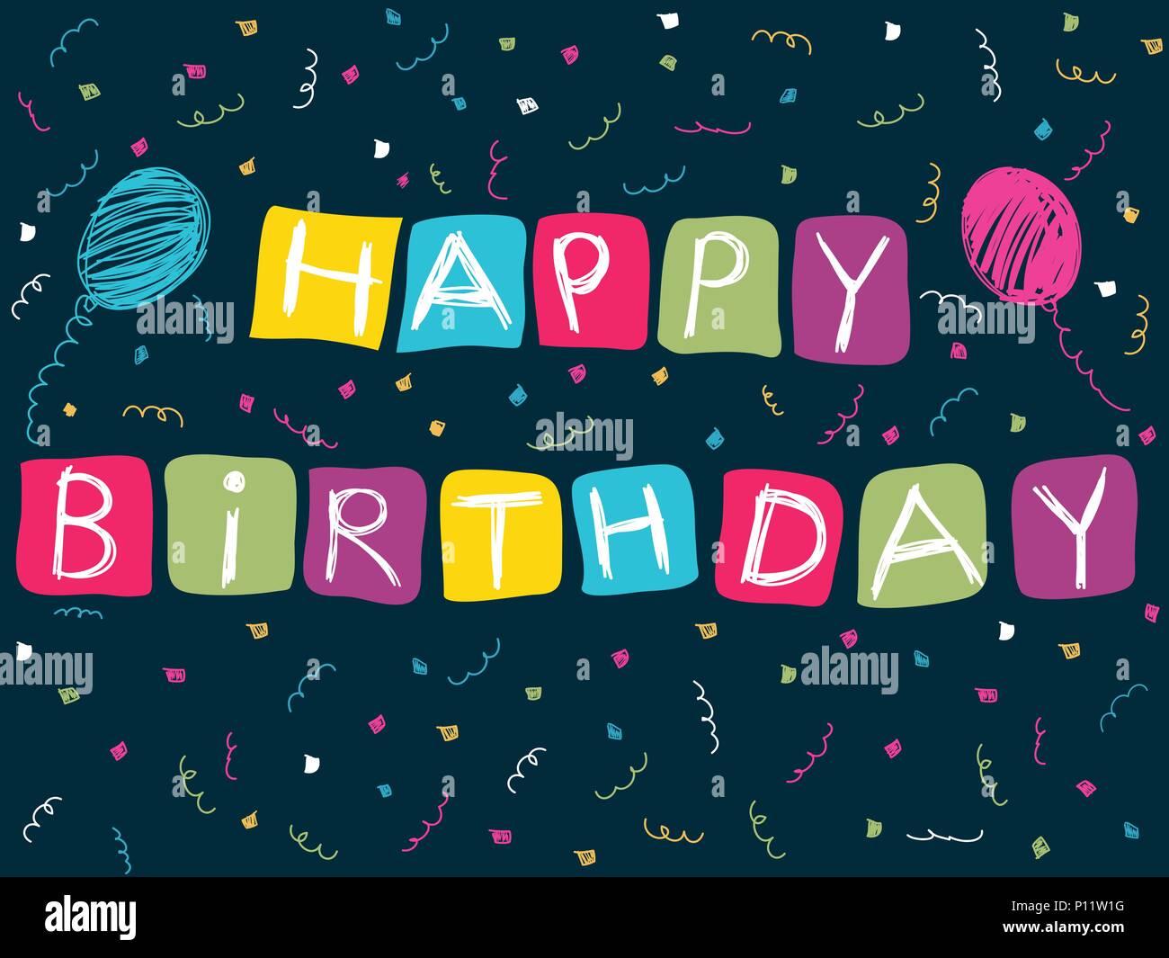 Children birthday balloons Stock Vector Images - Alamy